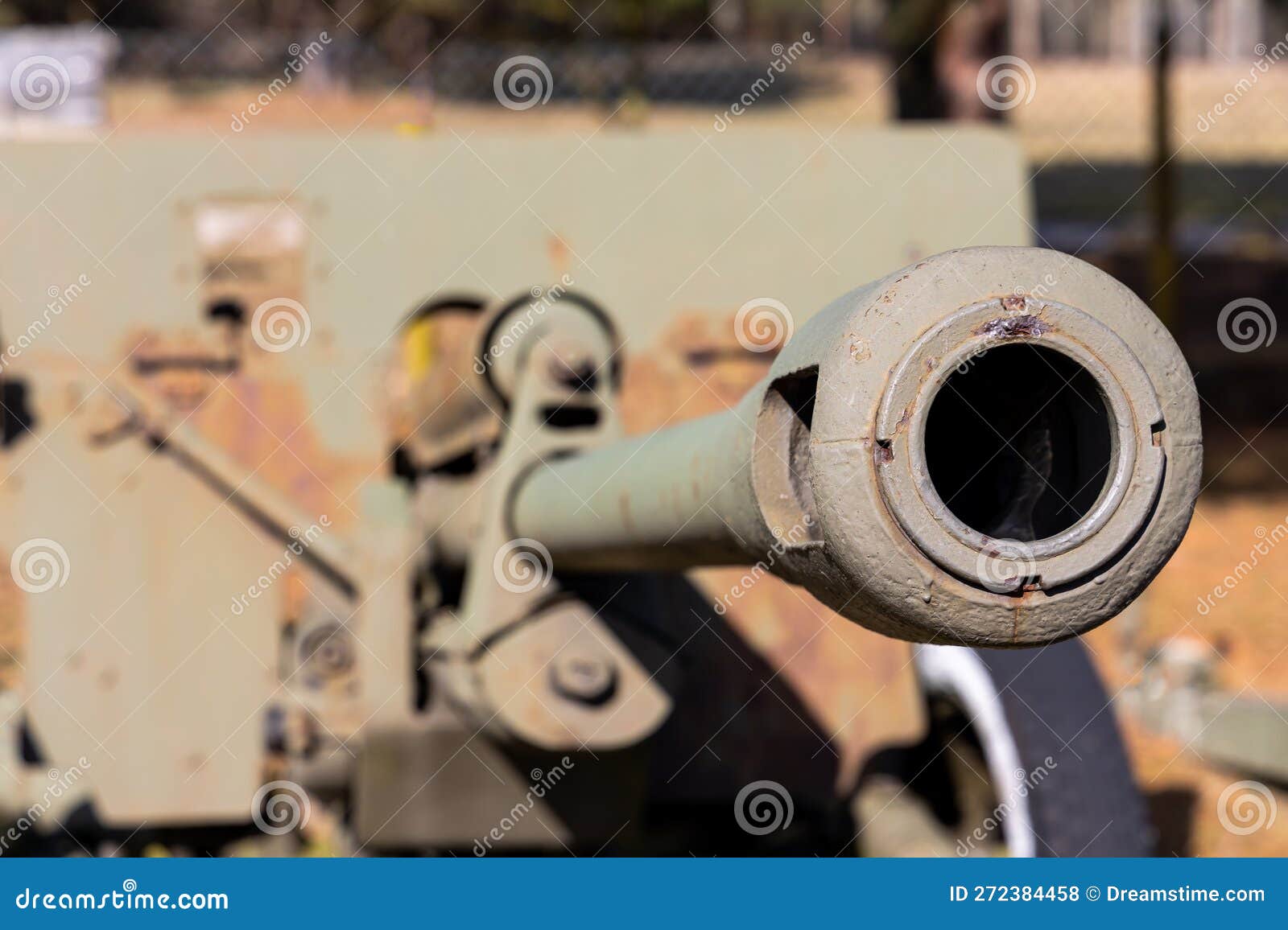 Cannon Barrel Muzzle Brake Outlet. Stock Photo - Image of combat ...