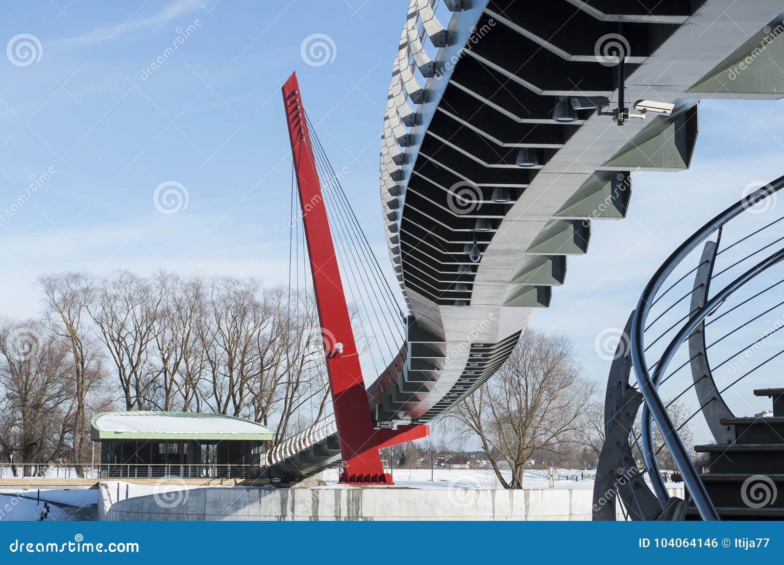 Construction Details and Lines of Modern Pedestrian Bridge Stock Photo ...