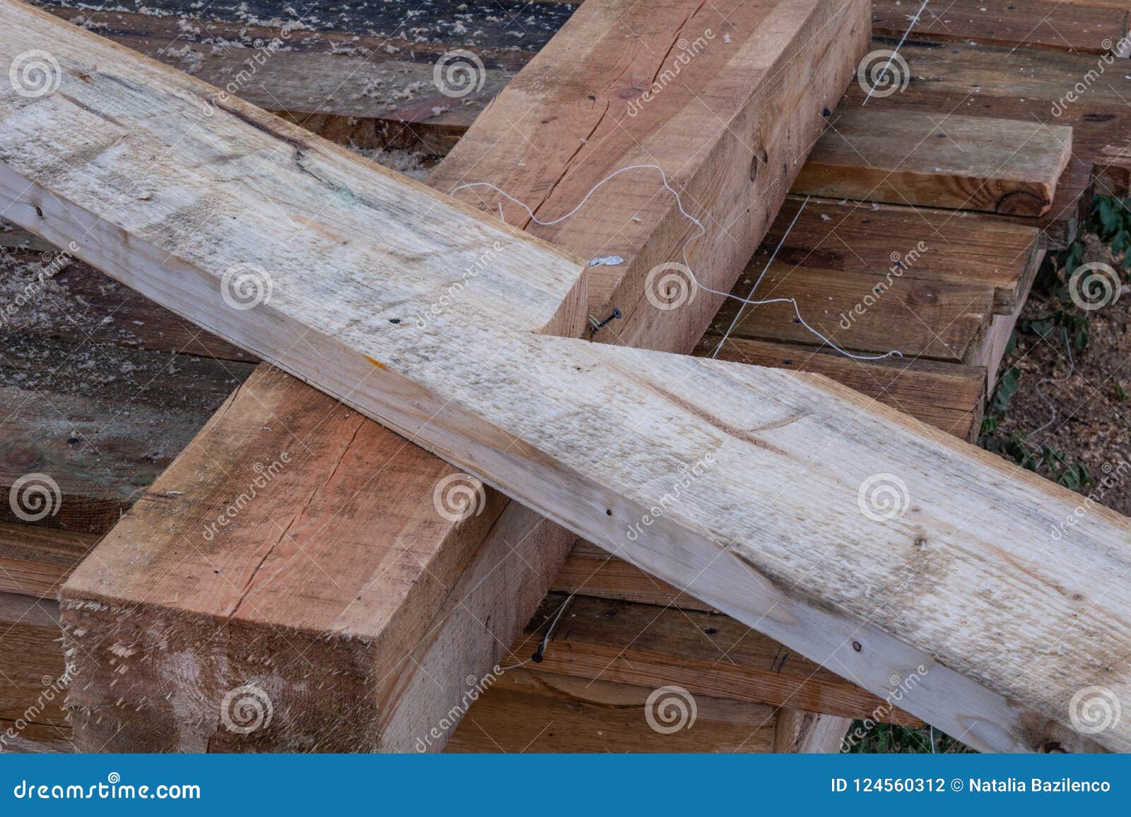Construction Details, Wooden Supporting Girder Frame House a-frame Type ...