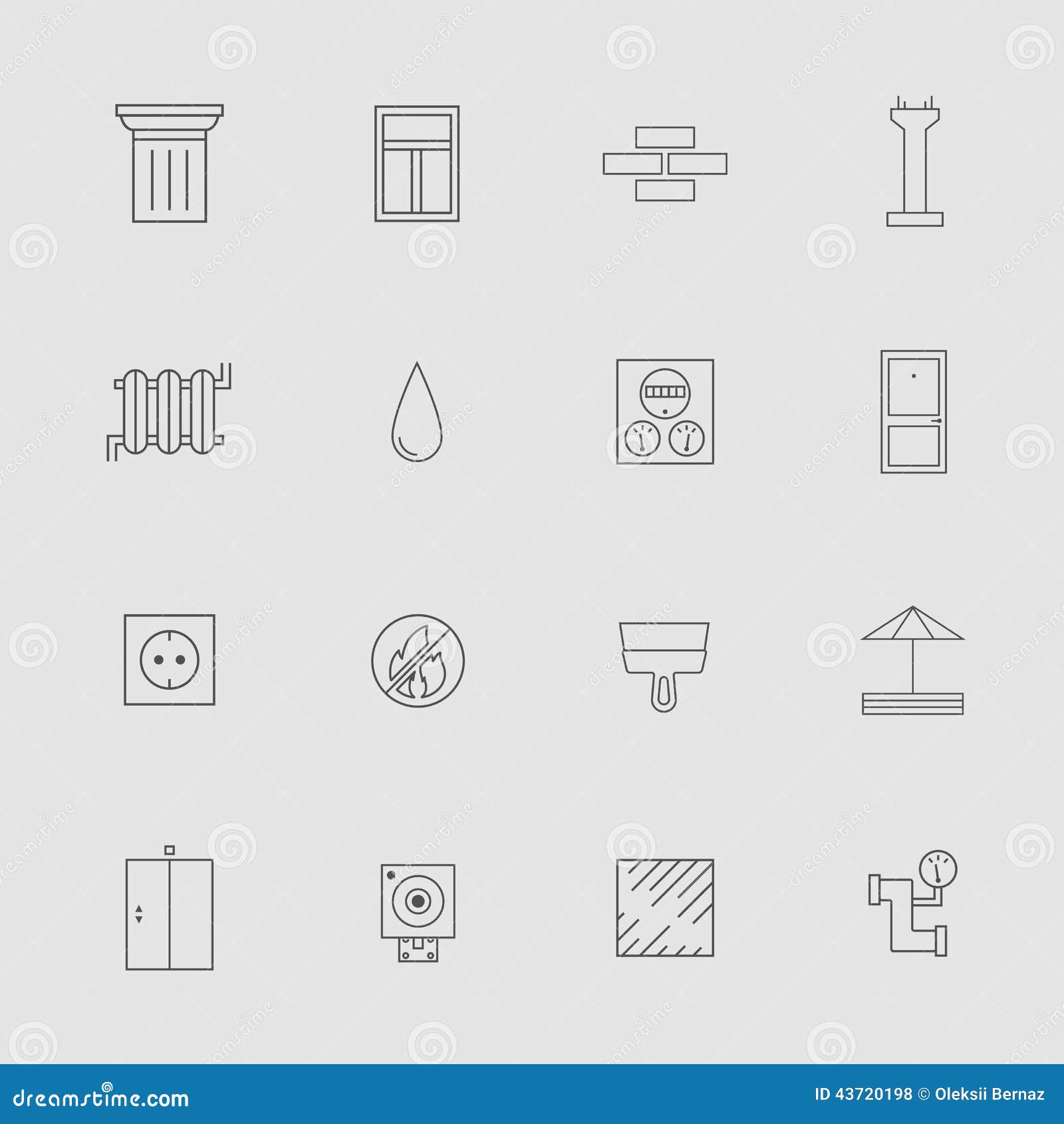 Construction and Development Line Style Vector Stock Vector ...