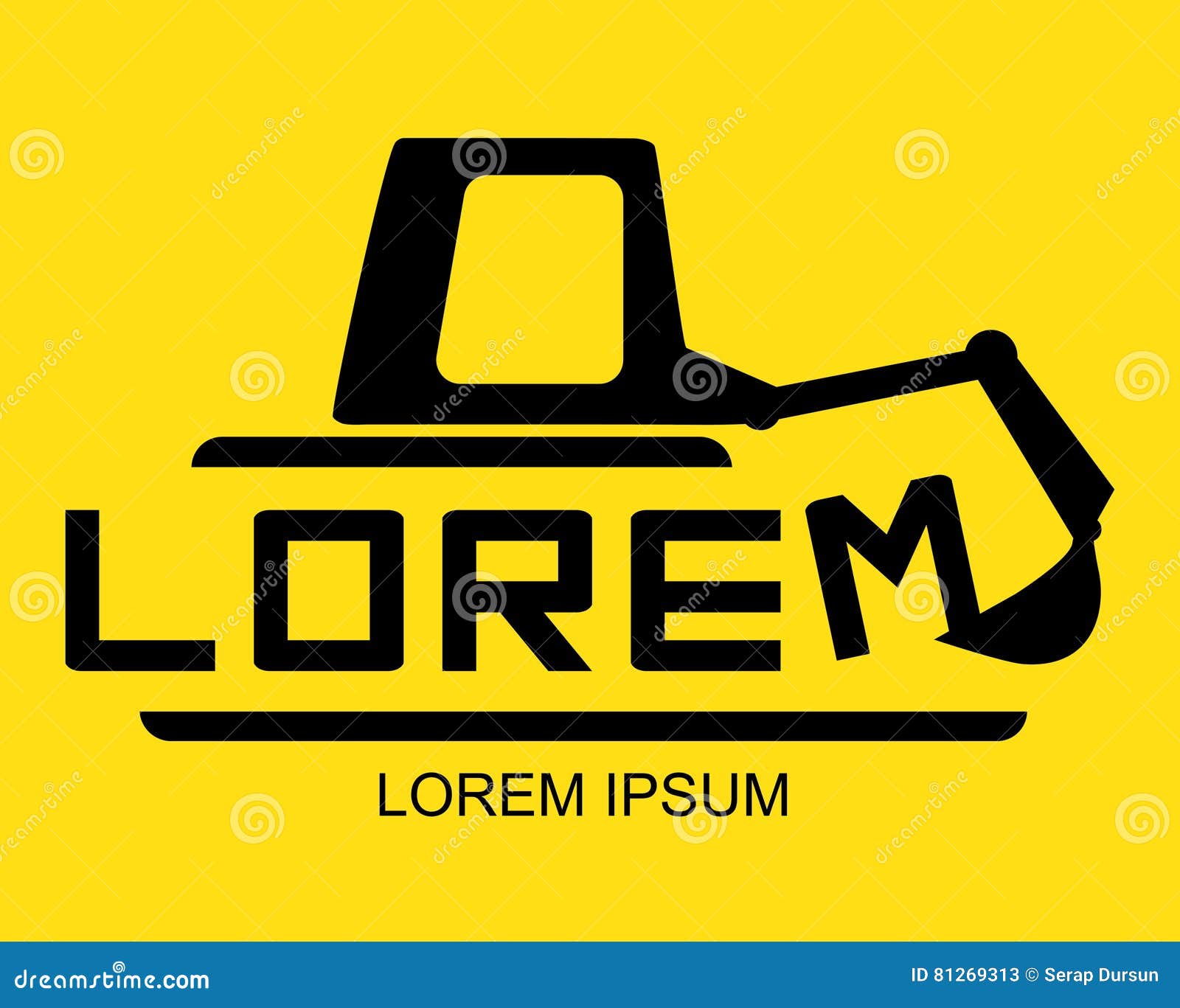 Construction Digger Concept Design Stock Illustration - Illustration of ...