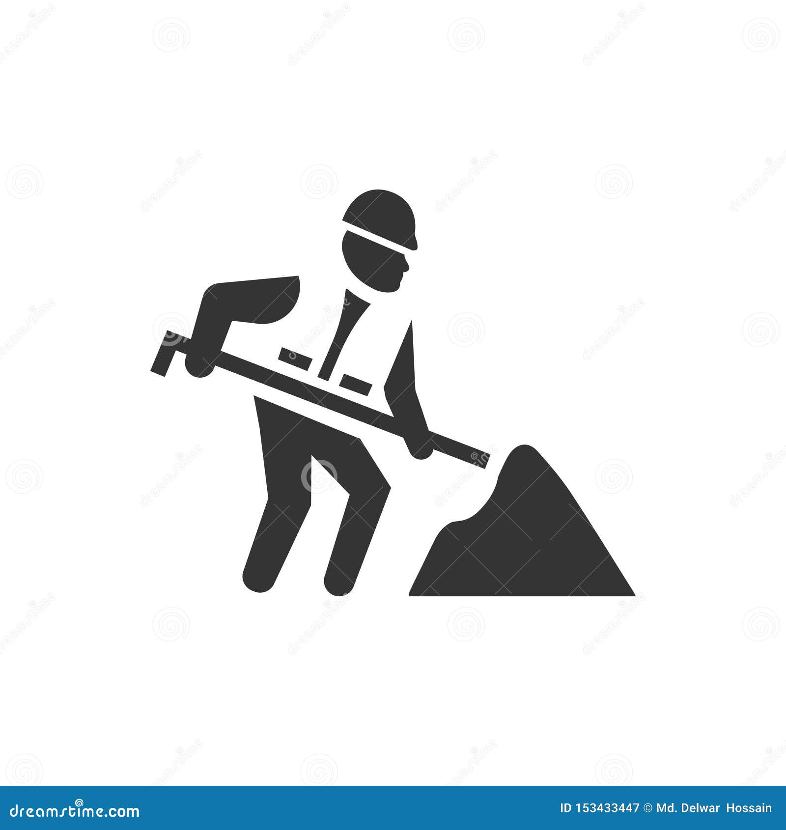 Construction digging icon stock vector. Illustration of symbol - 153433447