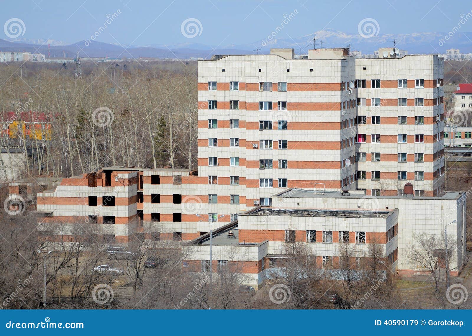 The construction of dorm stock image. Image of russia - 40590179