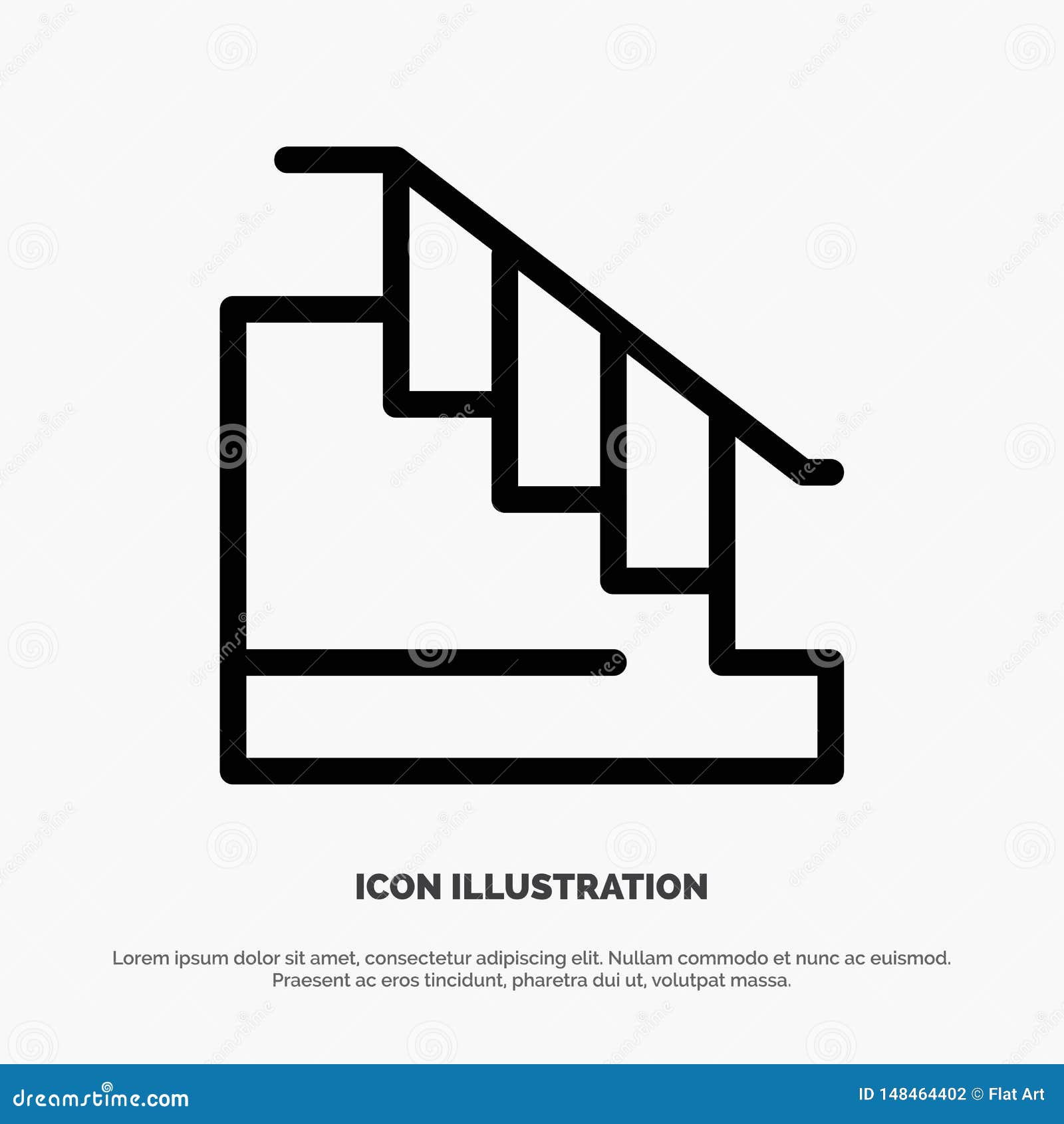 Construction, Down, Home, Stair Line Icon Vector Stock Vector ...