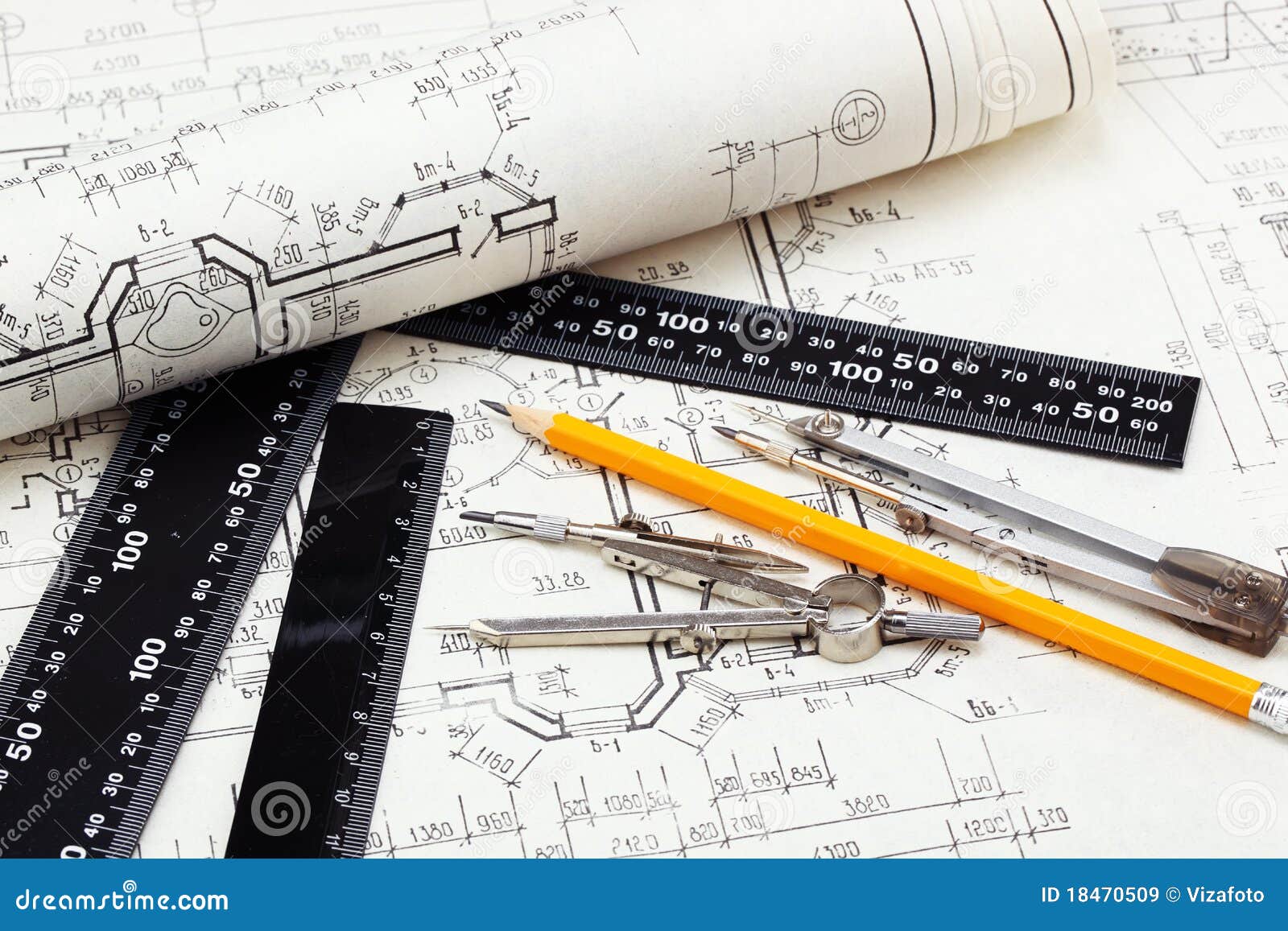 Construction drafts stock image. Image of magnifier, business - 18470509