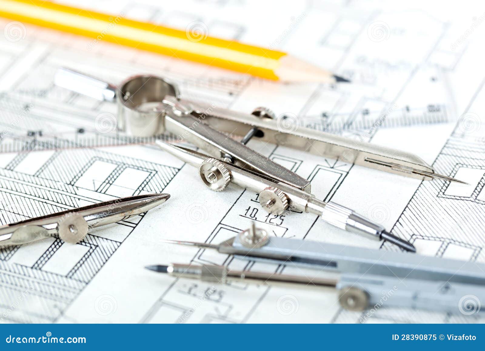 Construction drafts stock image. Image of contractor - 28390875