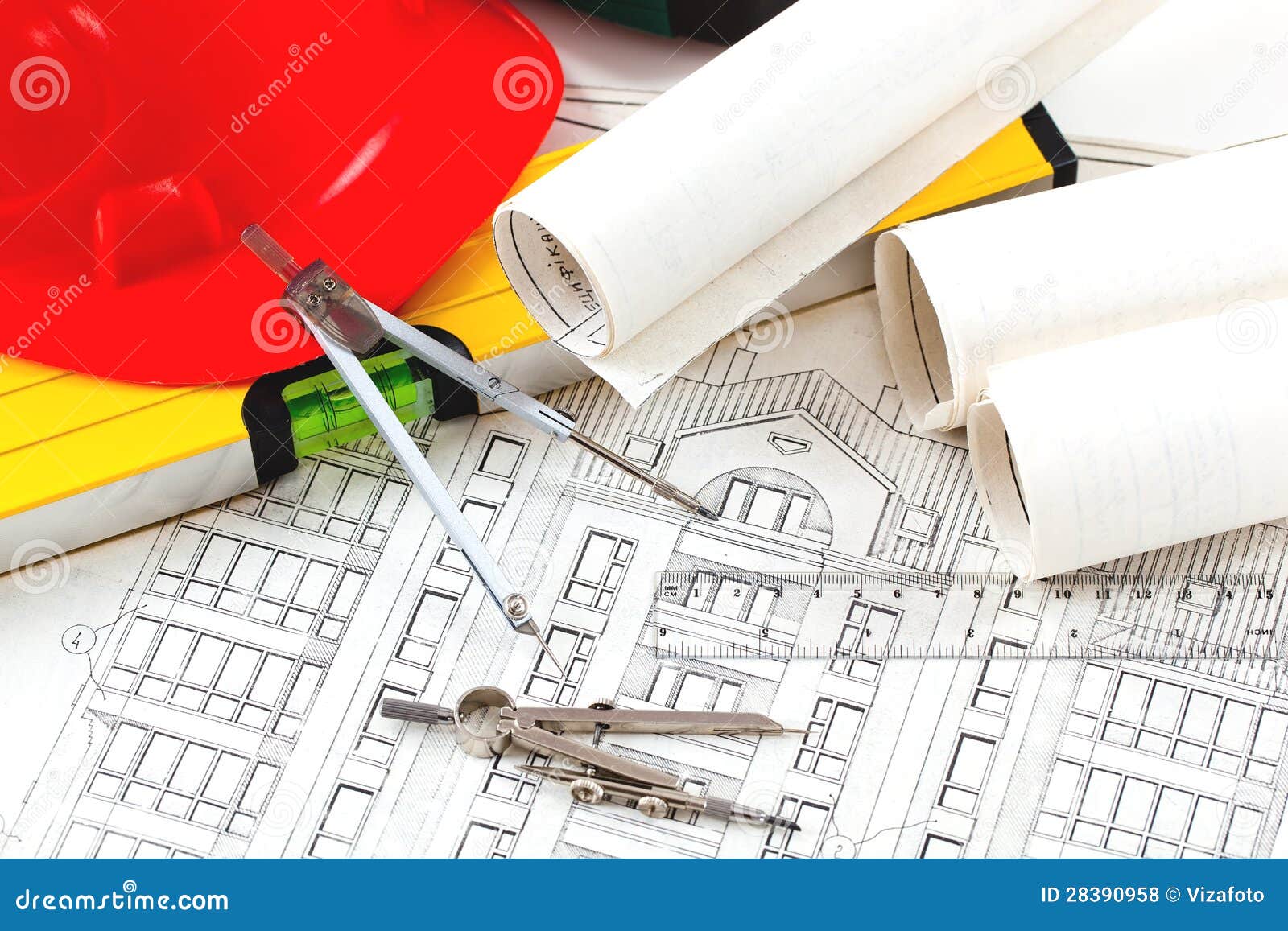Construction drafts stock photo. Image of design, maths - 28390958