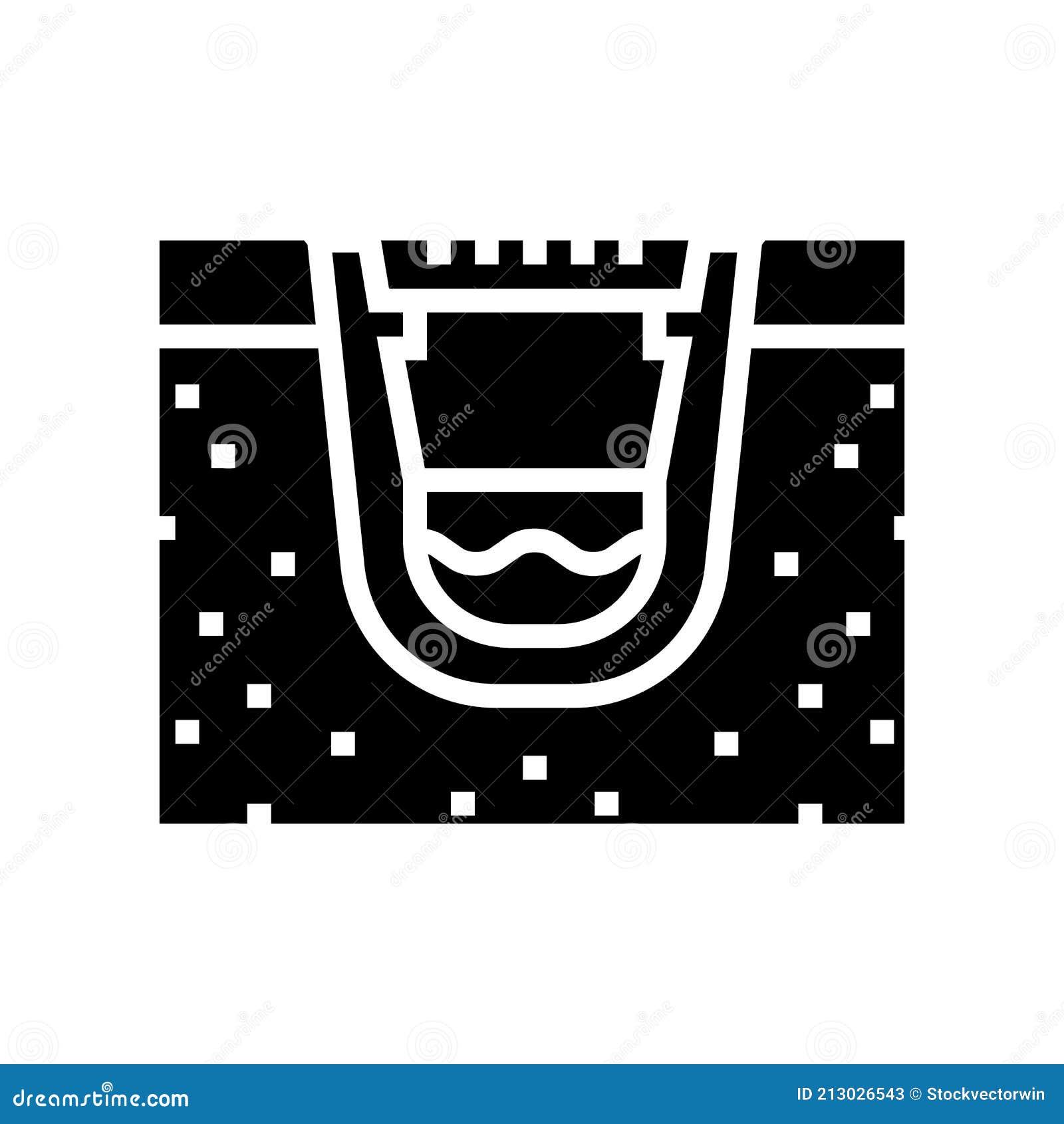 Construction of Drainage System Glyph Icon Vector Illustration Stock ...