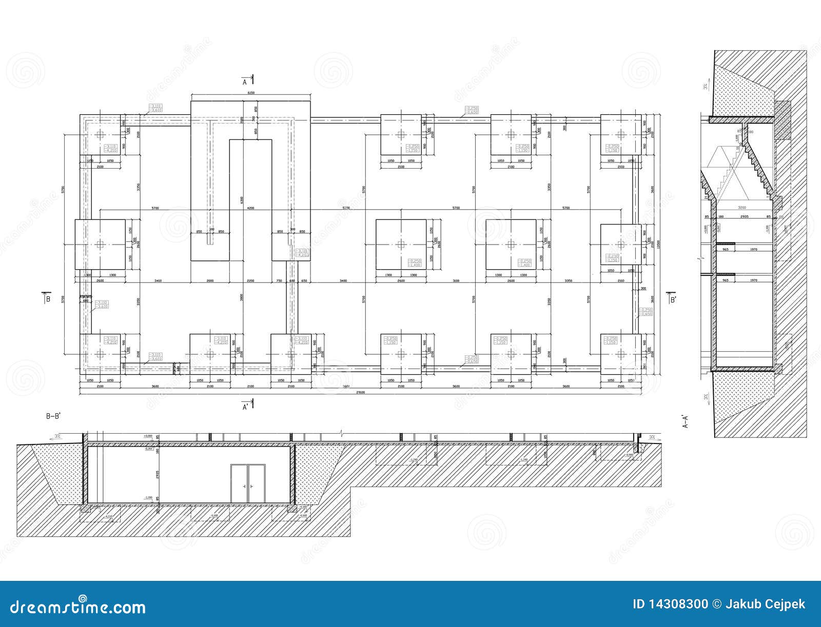 Construction drawing stock vector. Illustration of paperwork - 14308300