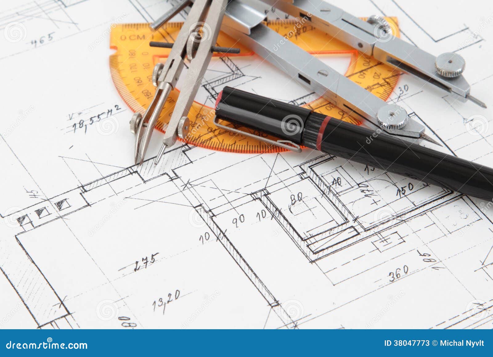 Construction Drawing Blueprints Royalty-Free Stock Photography ...