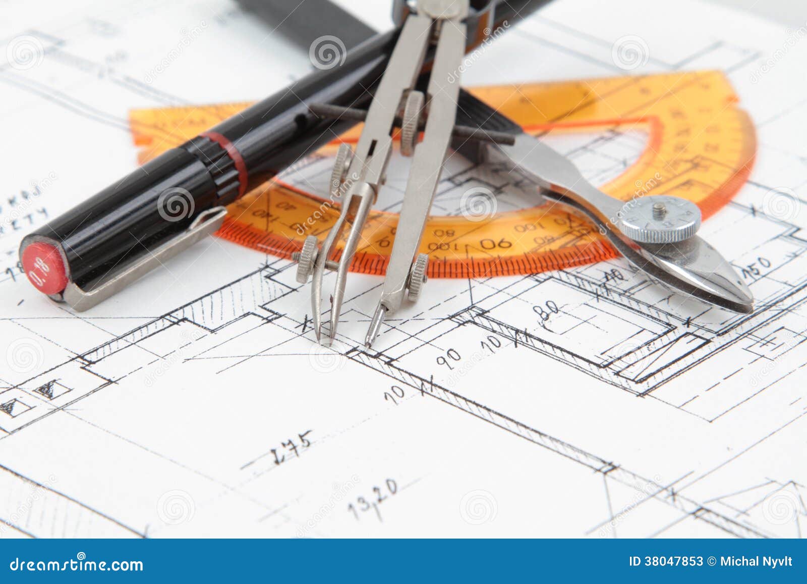 Construction drawing stock image. Image of construction - 38047853