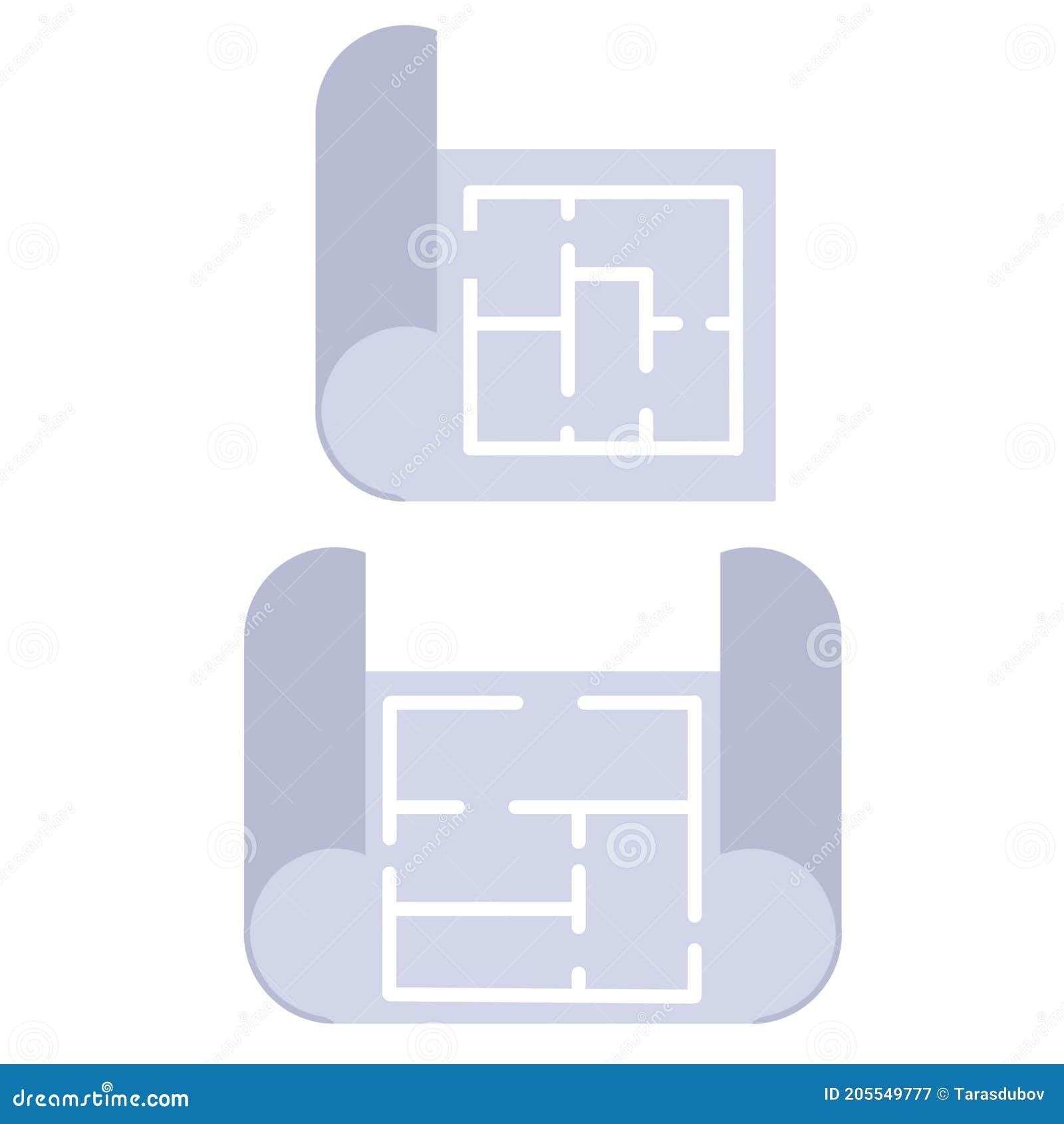 Construction Drawing. Blue Plan on Paper Stock Vector - Illustration of ...