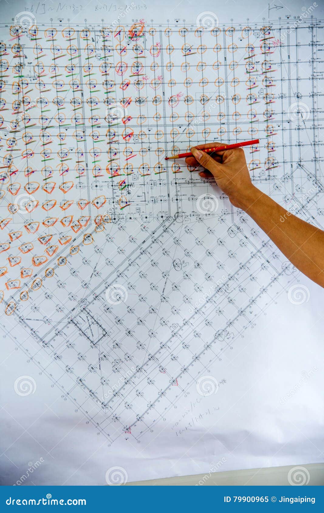 Construction Drawings on Construction Sites Stock Image - Image of ...