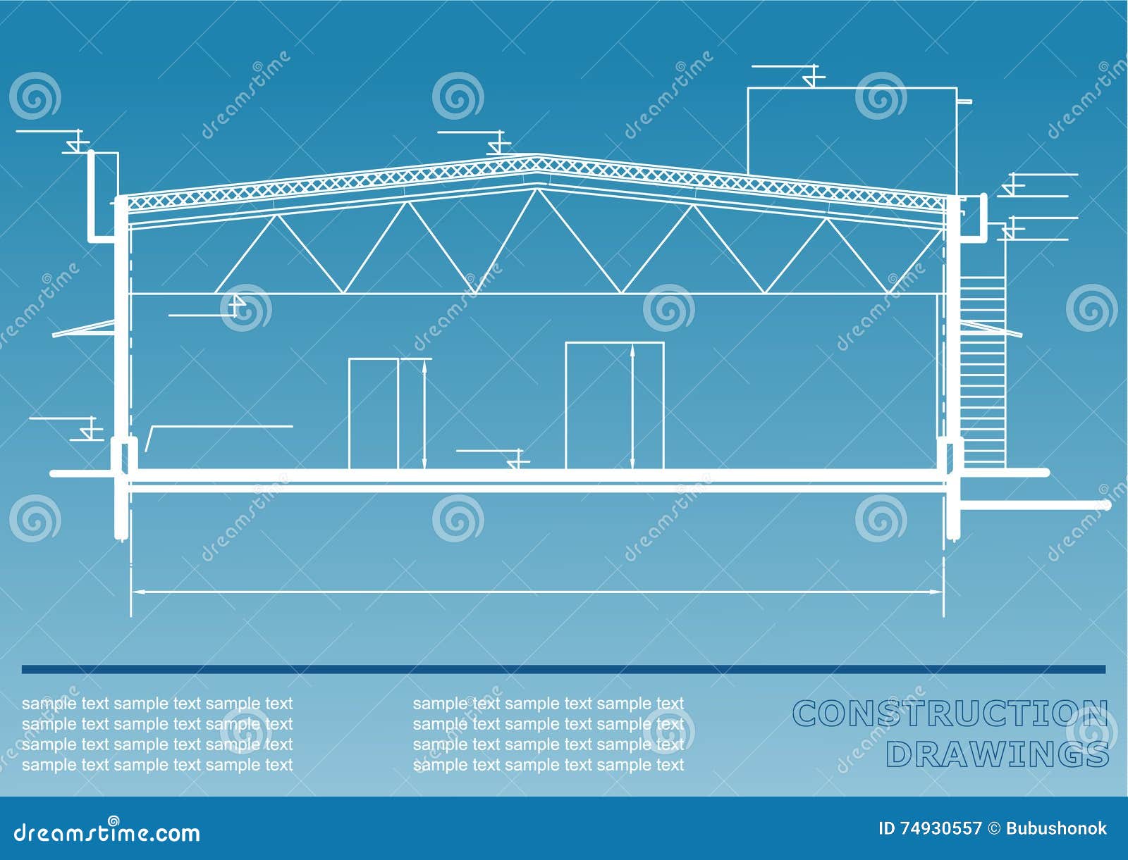 Construction Drawings. 3D Metal Construction. The Beams And Columns ...