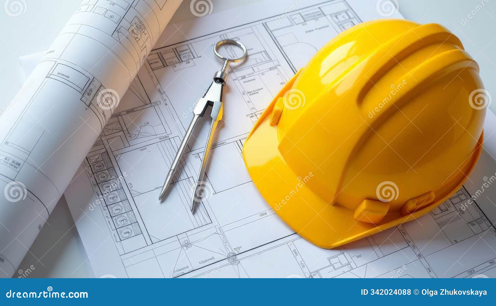 Construction Drawings on the Table Stock Photo - Image of civil ...