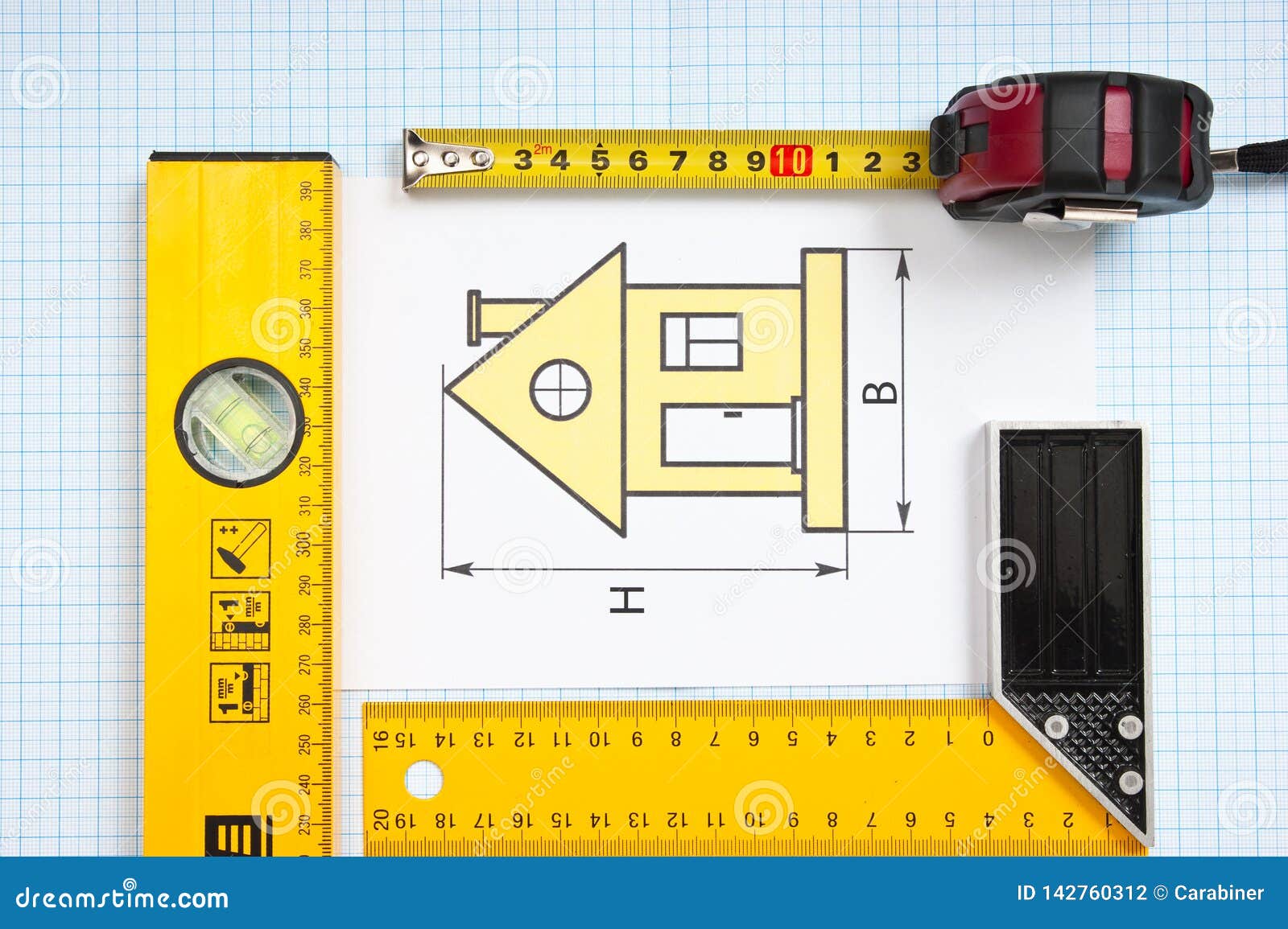 Construction drawings stock photo. Image of ruler, delineation - 142760312