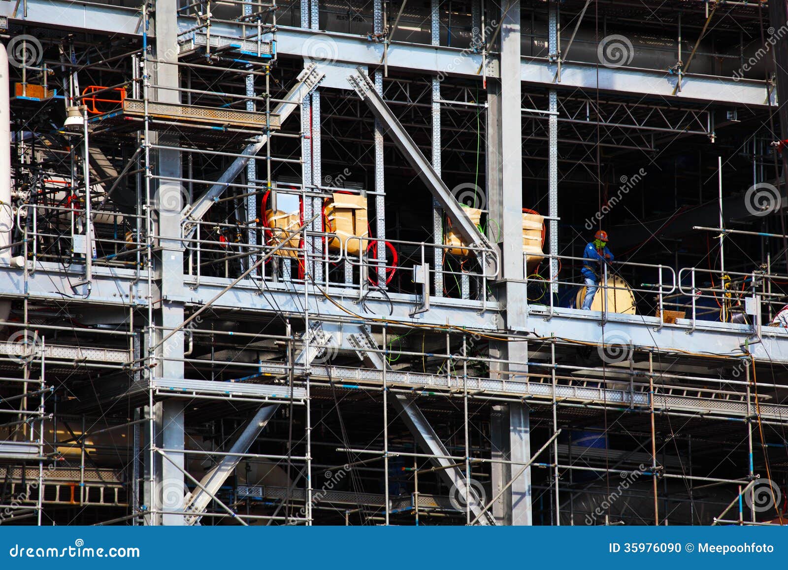 Fabrication Oil Rig Platform Of Construction Industry, Silhouette Of ...