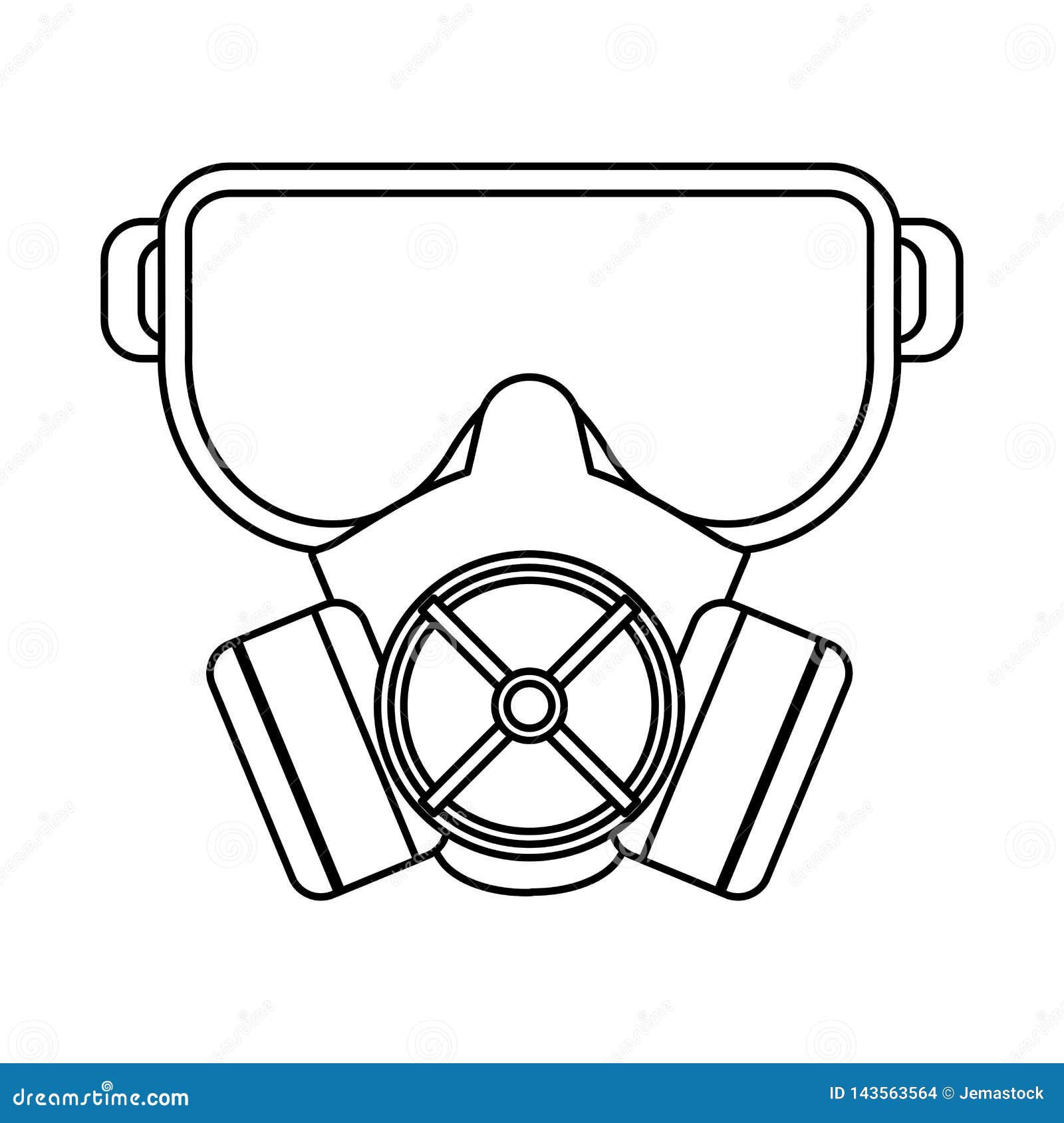Construction Dust Mask Black and White Stock Vector - Illustration of ...