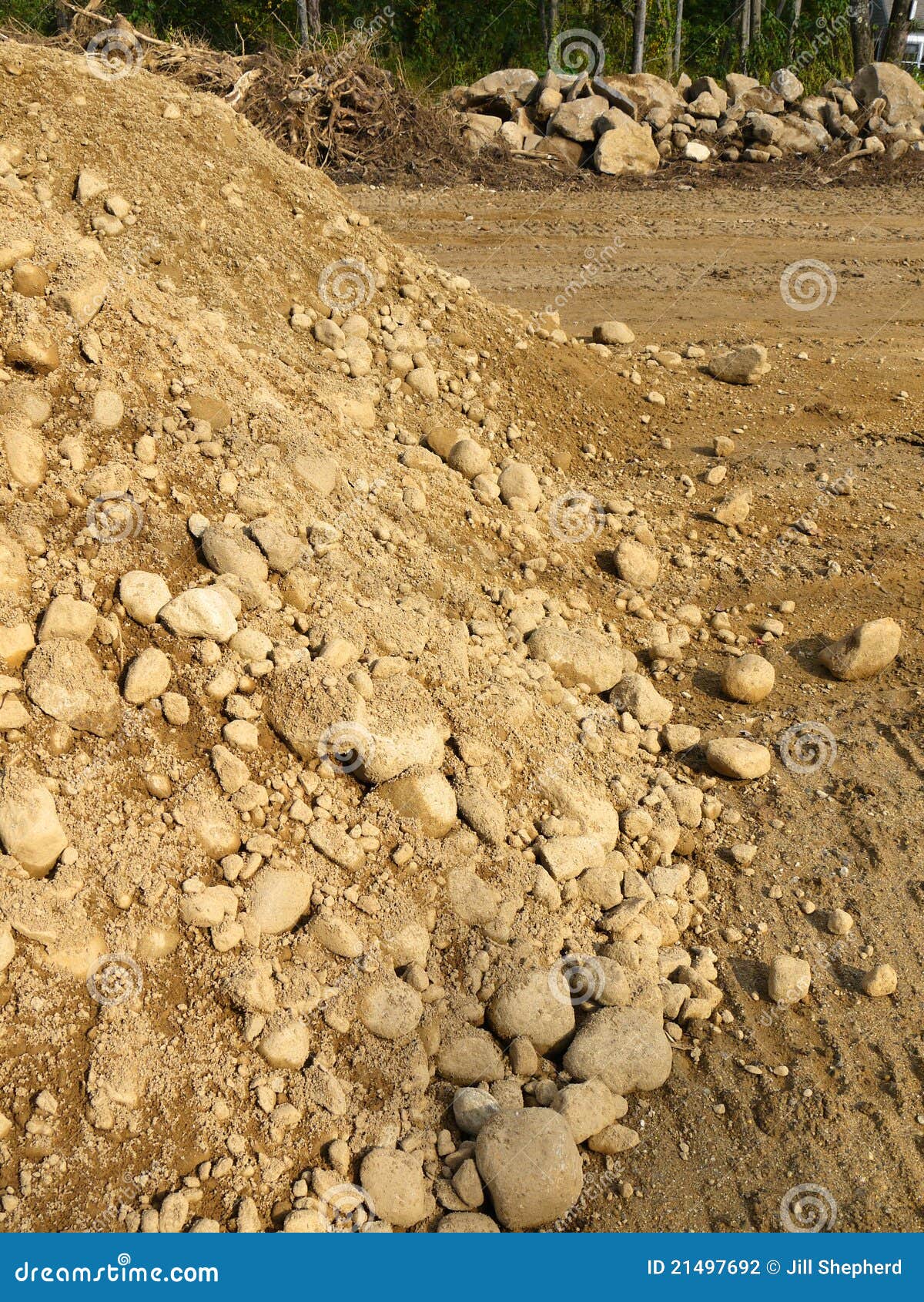 Construction: Earth Pile and Excavated Rocks Stock Photo - Image of ...