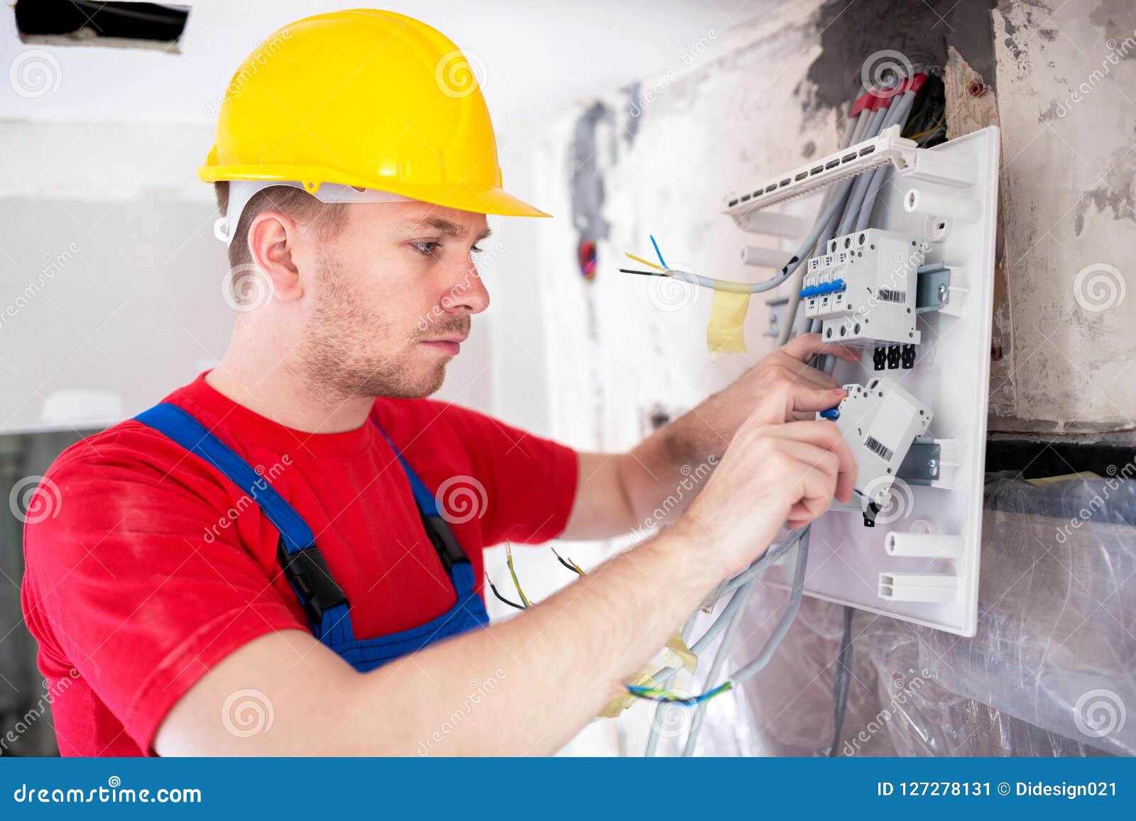 Construction of Electric System Inside a Building Stock Image - Image ...