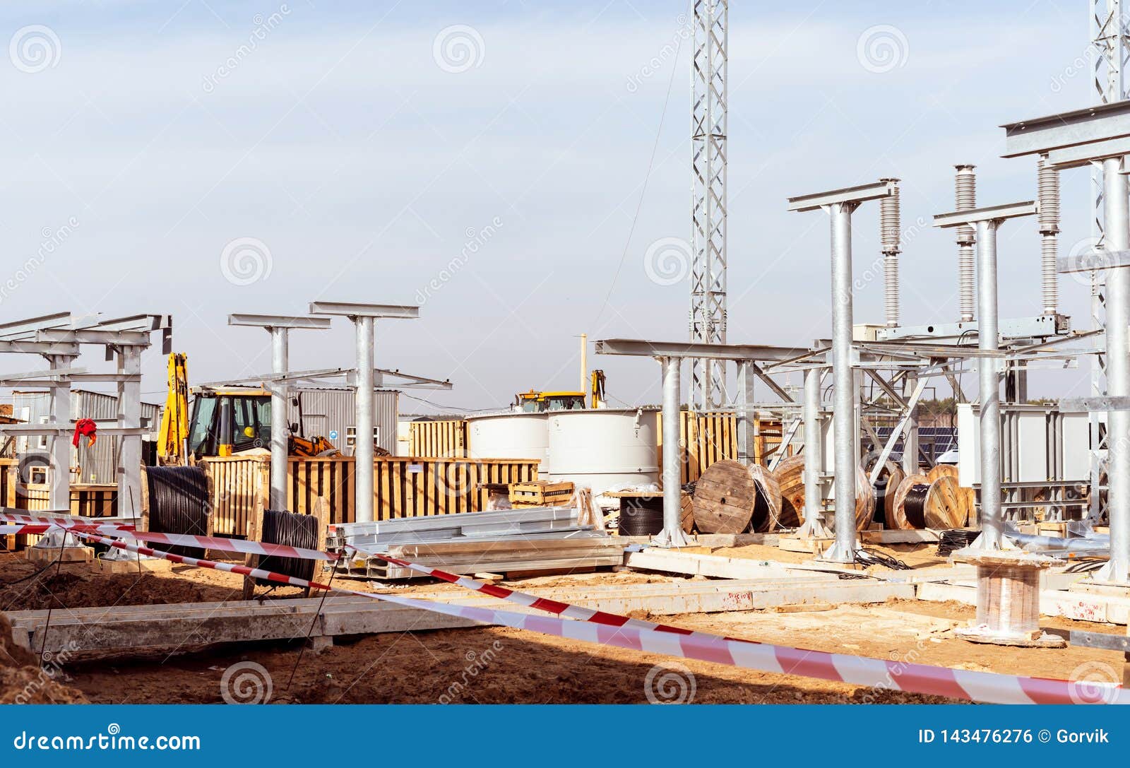 Construction of Electrical Substation and Equipment Installation Stock ...