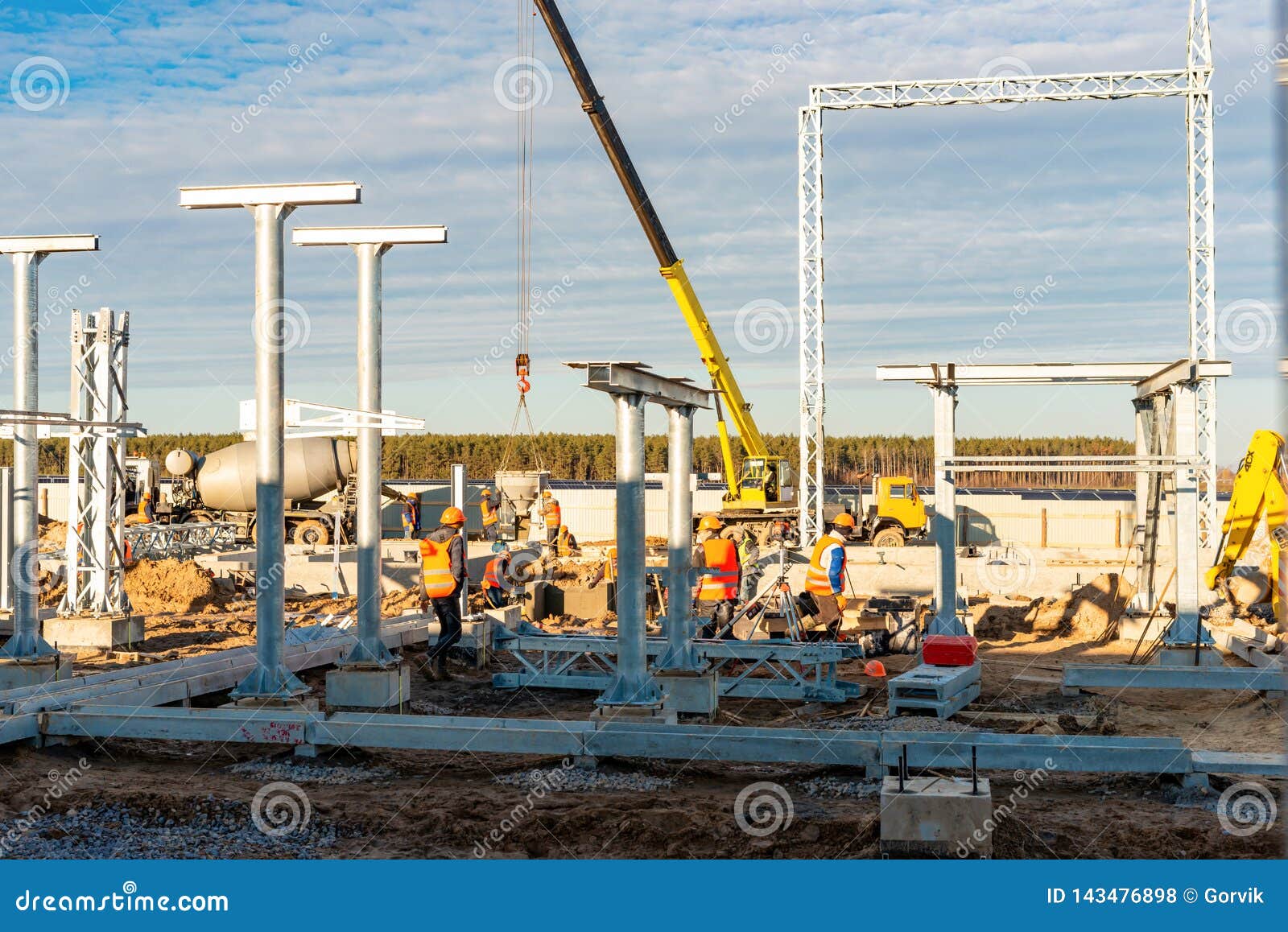 Construction of Electrical Substation and Equipment Installation Stock ...