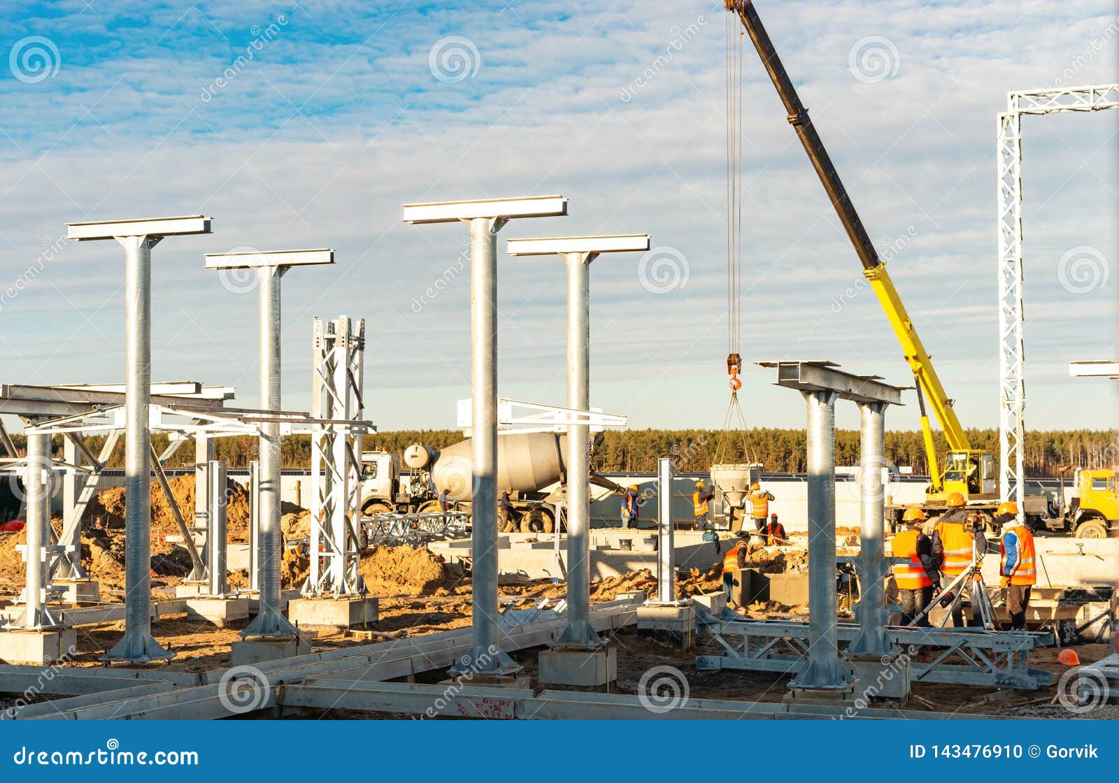 Construction of Electrical Substation and Equipment Installation Stock ...