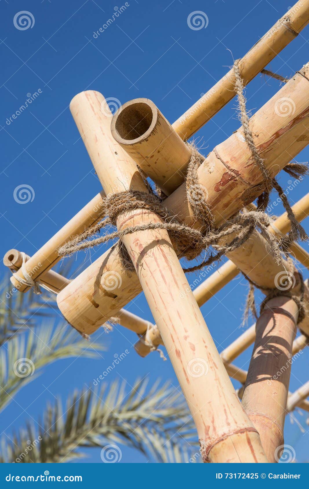 Construction Elements Truss of Bamboo Stock Image - Image of tropical ...