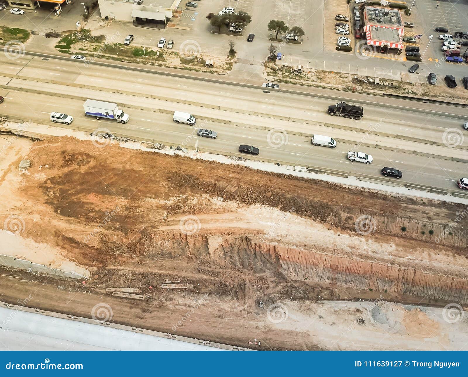 Construction of Elevated Highway in Progress in Houston, Texas, Stock ...