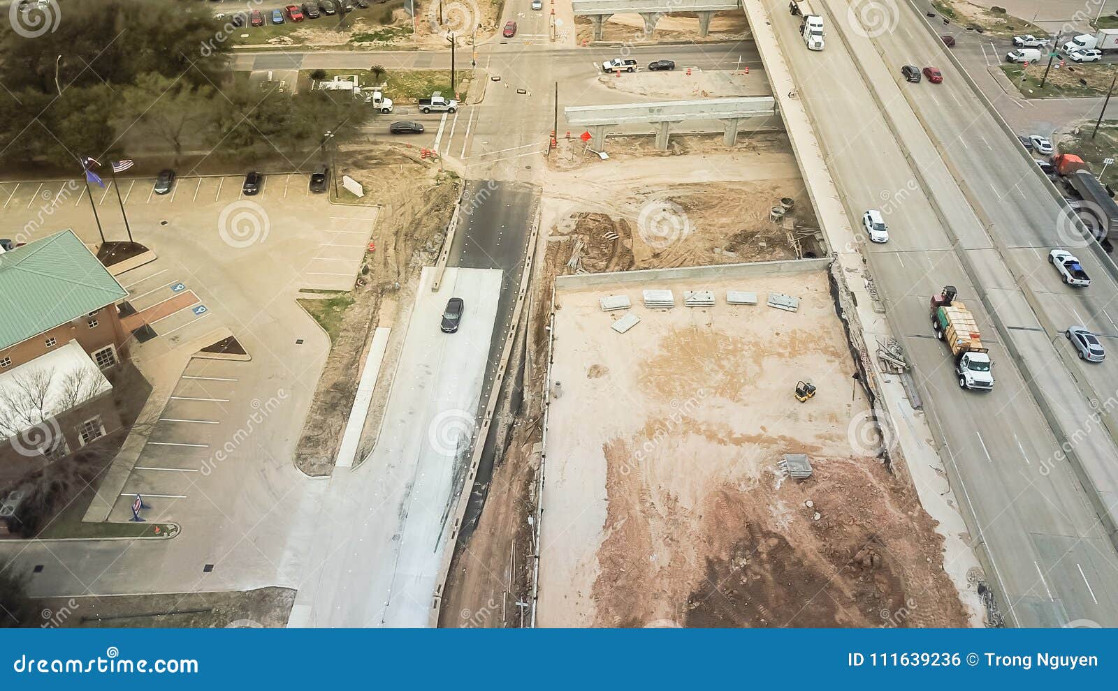 Construction of Elevated Highway in Progress in Houston, Texas, Stock ...