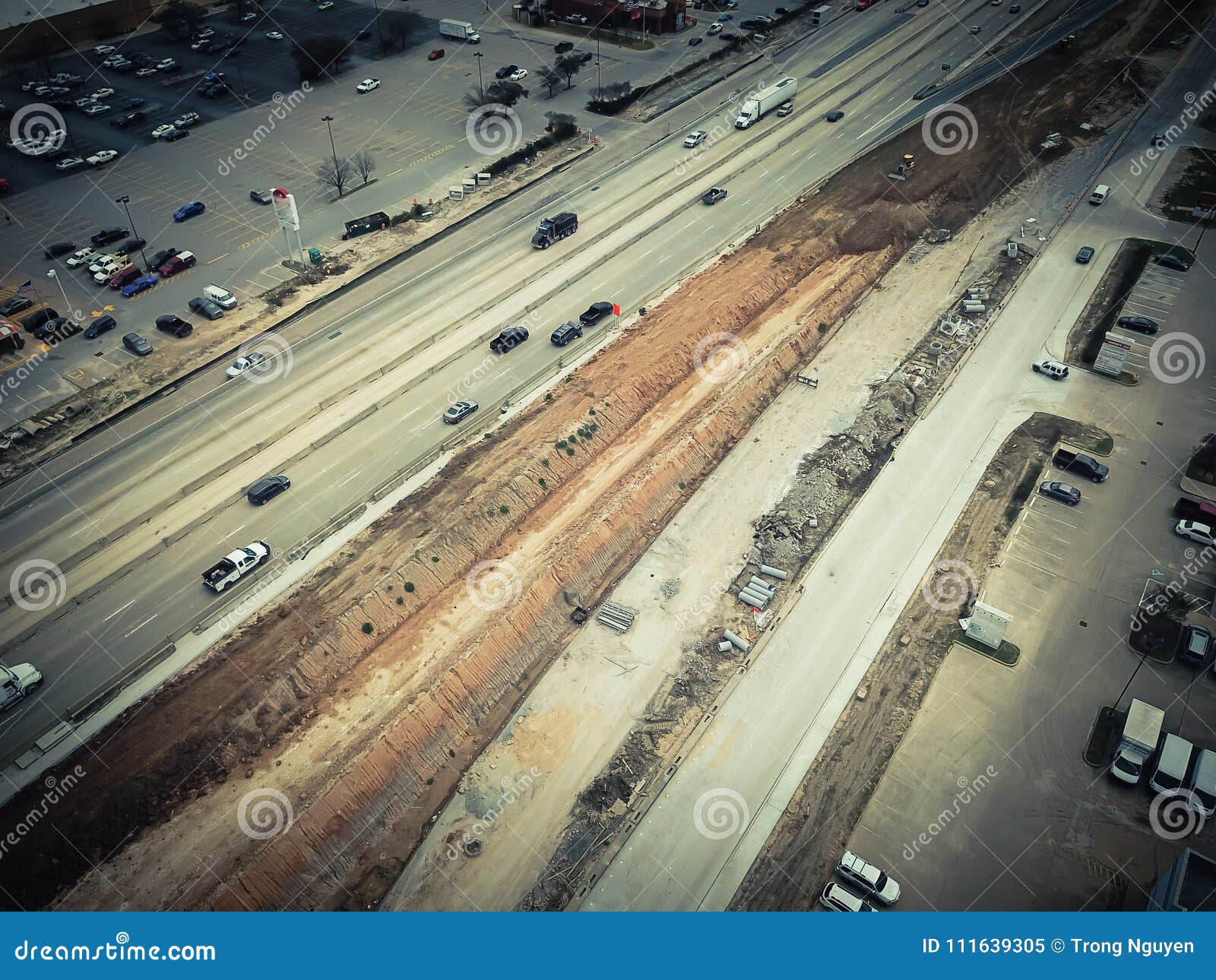 Construction of Elevated Highway in Progress in Houston, Texas ...