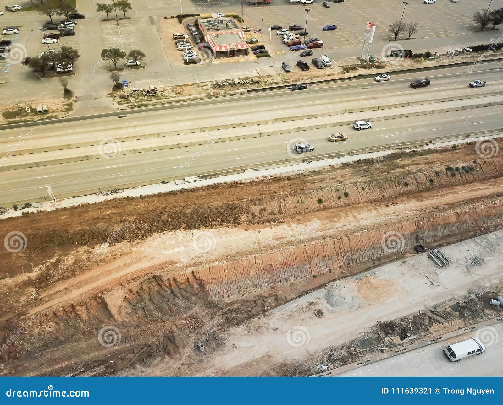 Construction of Elevated Highway in Progress in Houston, Texas, Stock ...