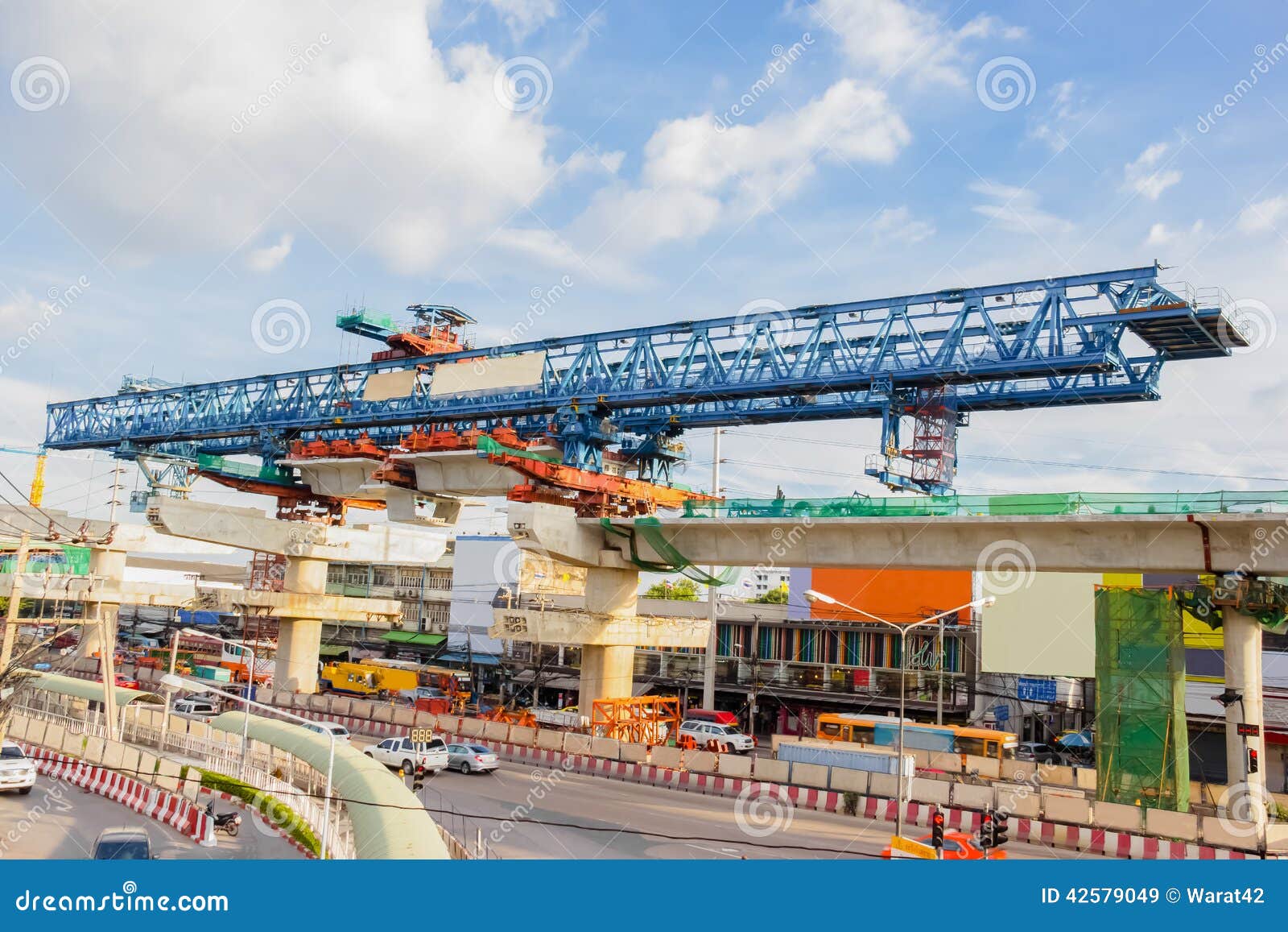 Construction of an Elevated Train Stock Image - Image of travel, city ...