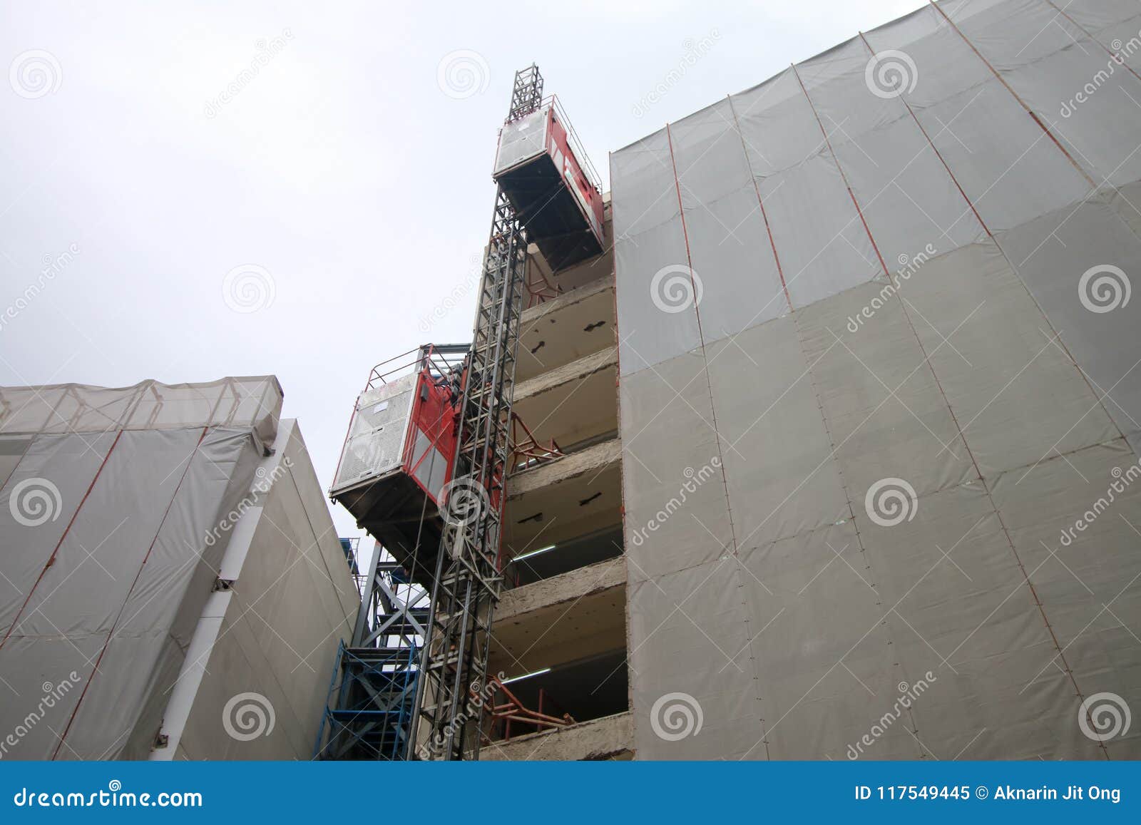 Construction Elevator on Building Stock Image - Image of architecture ...