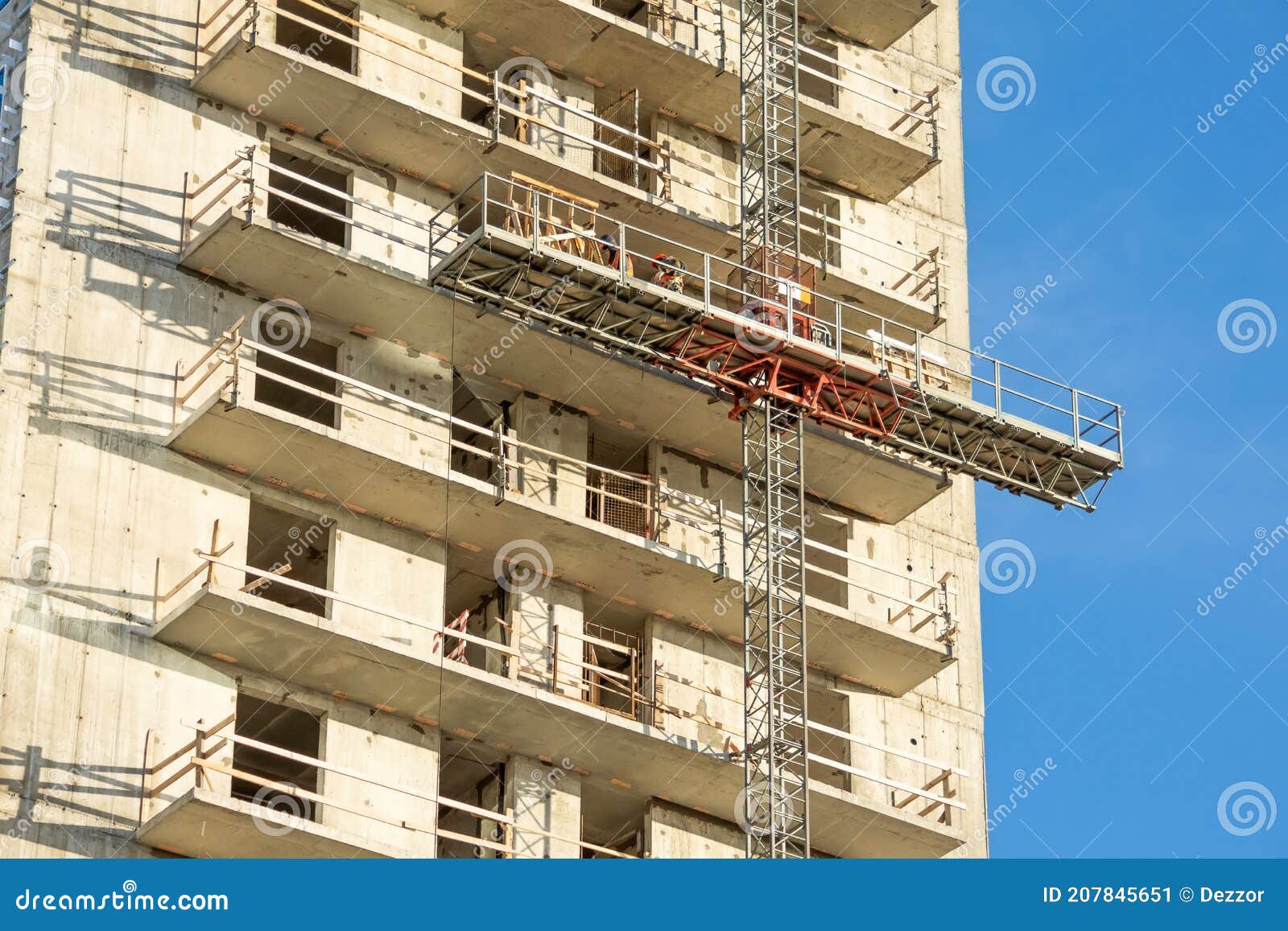 Construction Elevator Cradle for Finishing the External Facade of a ...