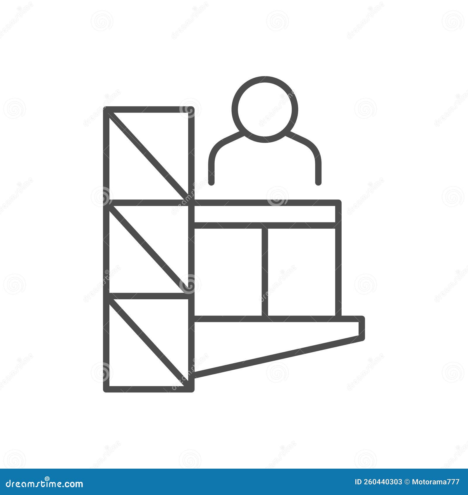 Construction Elevator Line Outline Icon Stock Vector - Illustration of ...