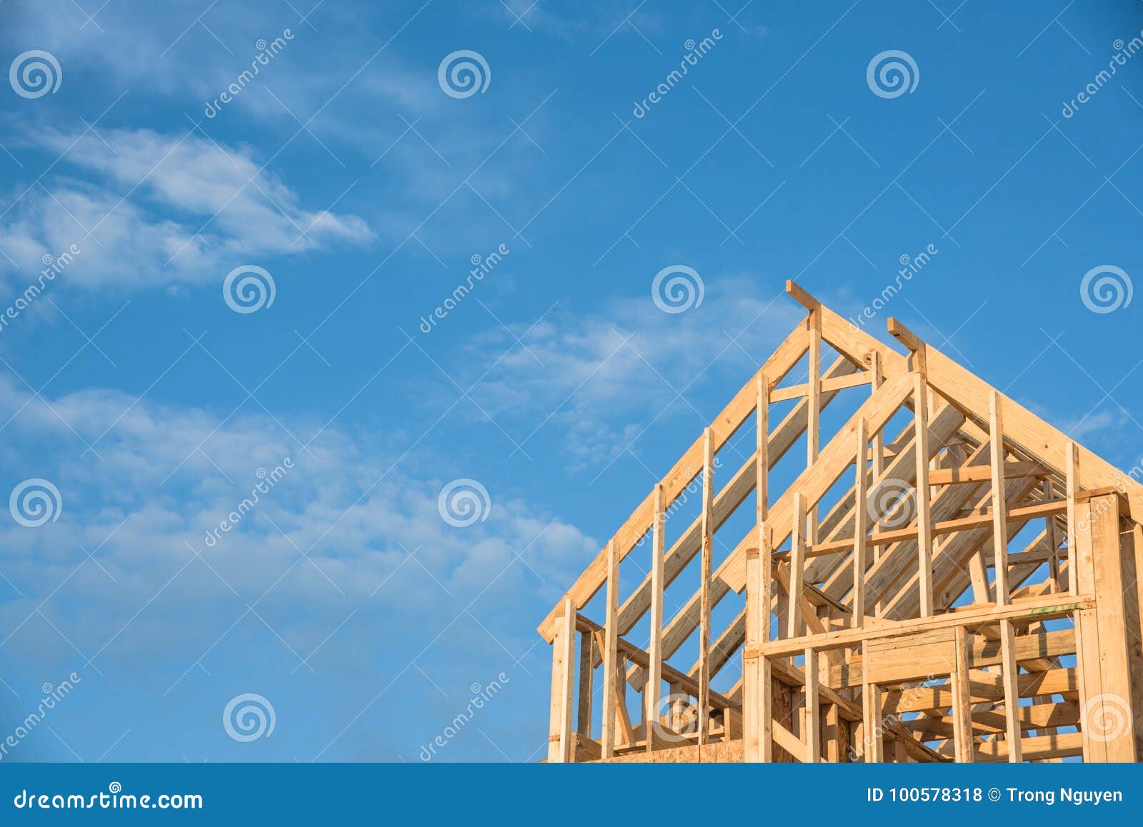 Construction En Bois En Gros Plan De Maison De Toit De Pignon Photo ...