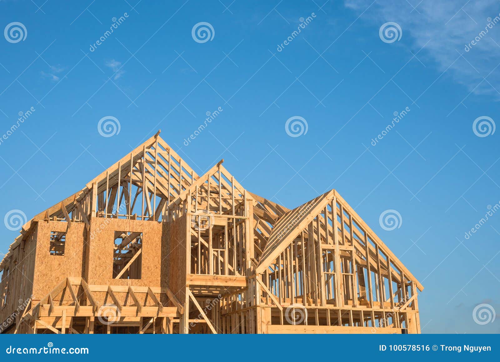 Construction En Bois En Gros Plan De Maison De Toit De Pignon Photo ...