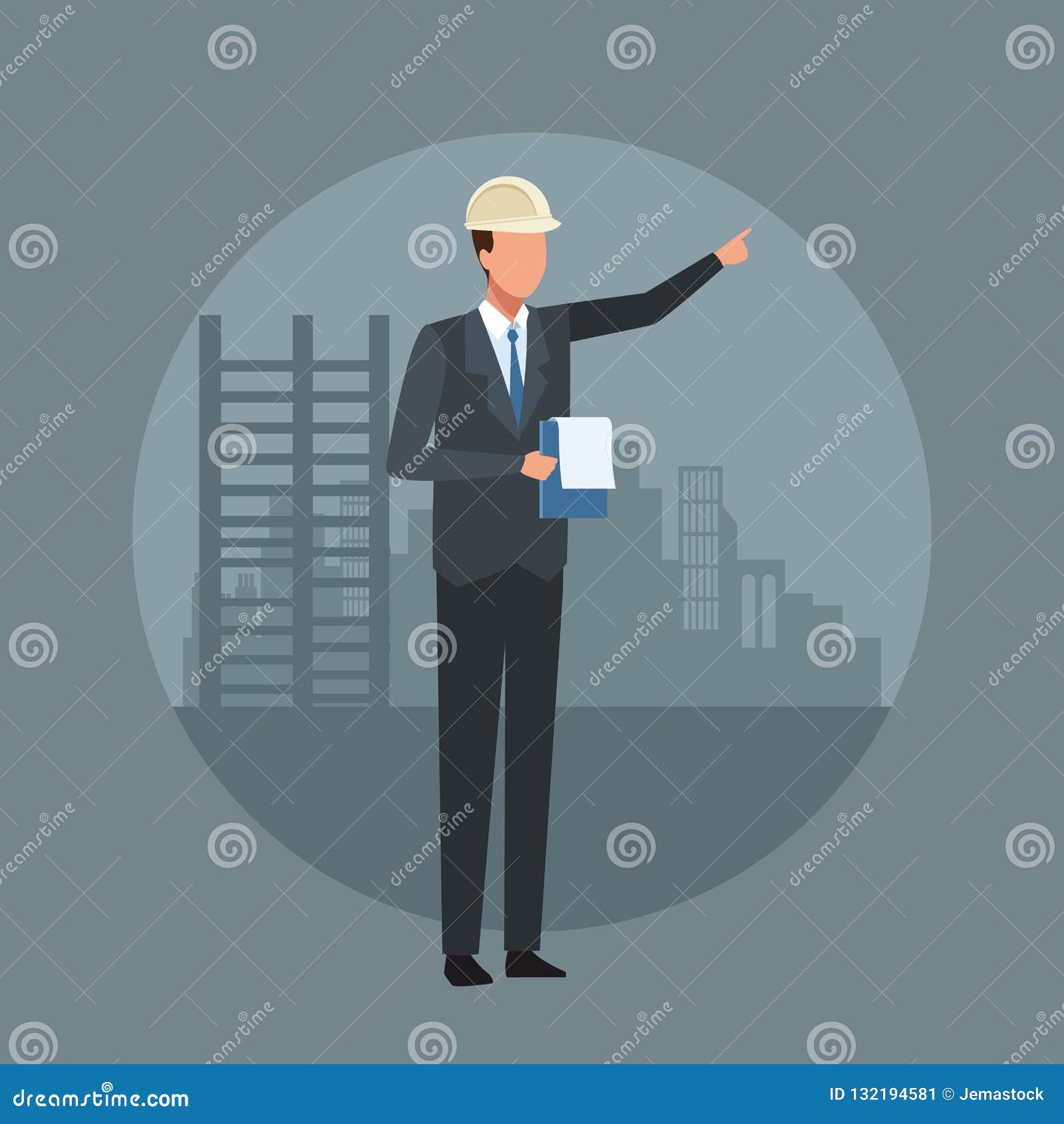 Construction Engineer and Architec Avatar Stock Vector - Illustration ...