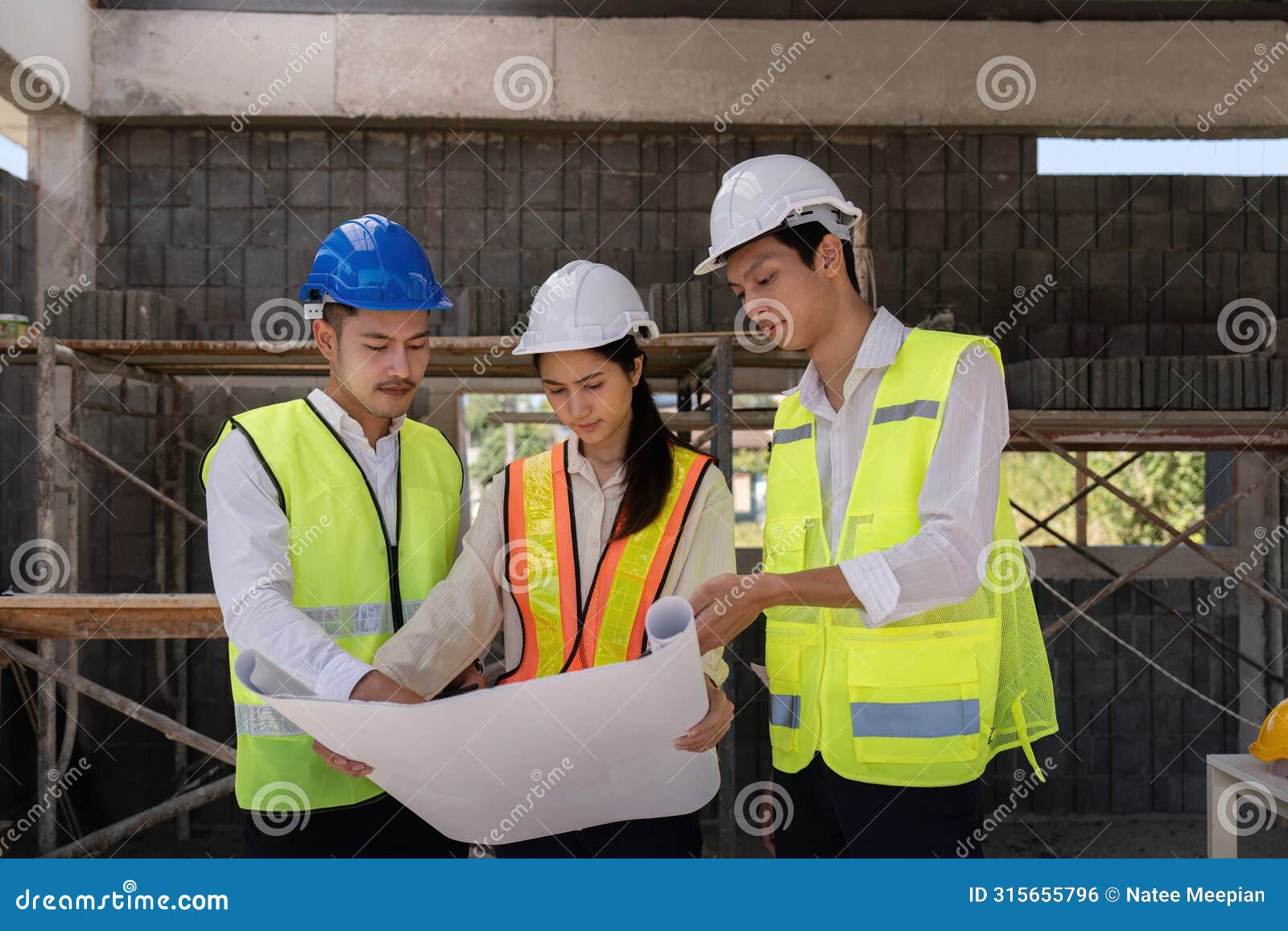Construction of Engineer or Architect Meeting for Project Working with ...