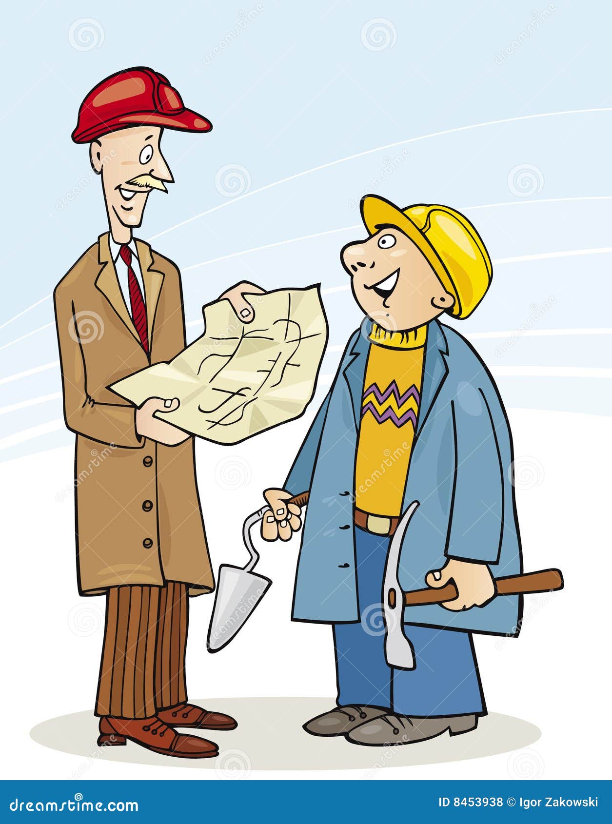 Construction Engineer and Builder Stock Vector - Illustration of comic ...