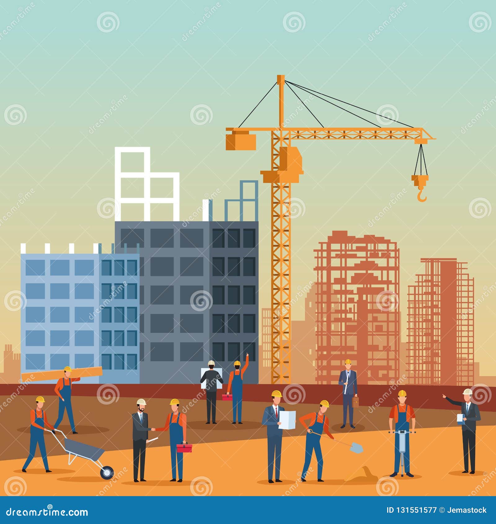 Builders Cartoon Characters Icons Set1.3 Vector Illustration ...