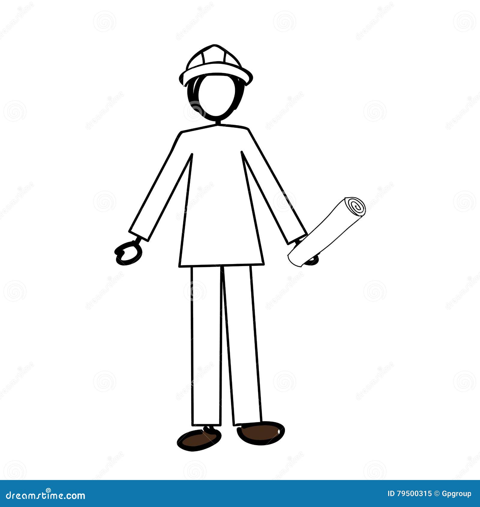 Construction Engineer Cartoon Icon Image Stock Vector - Illustration of ...