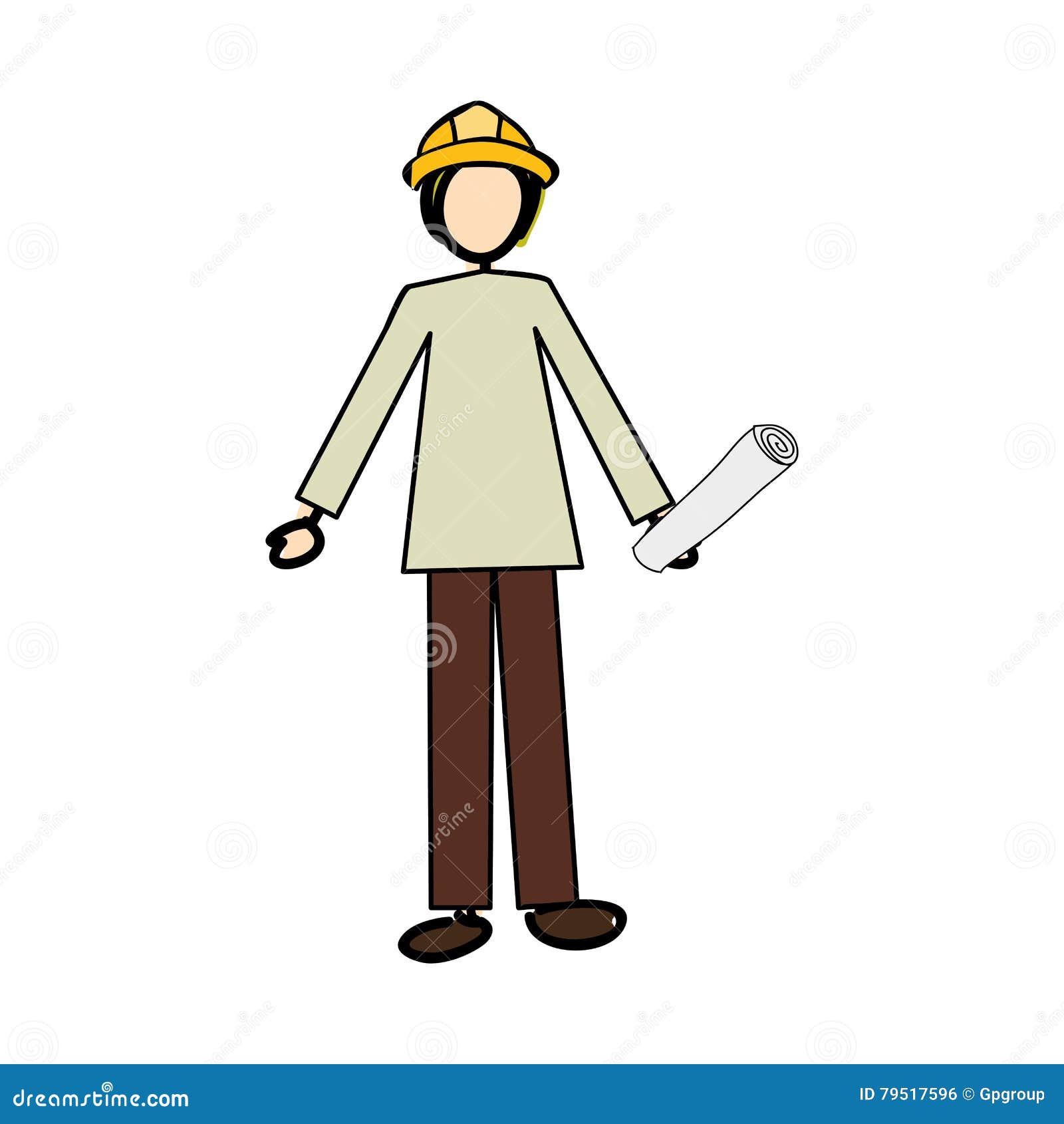 Construction Engineer Cartoon Icon Image Stock Vector - Illustration of ...