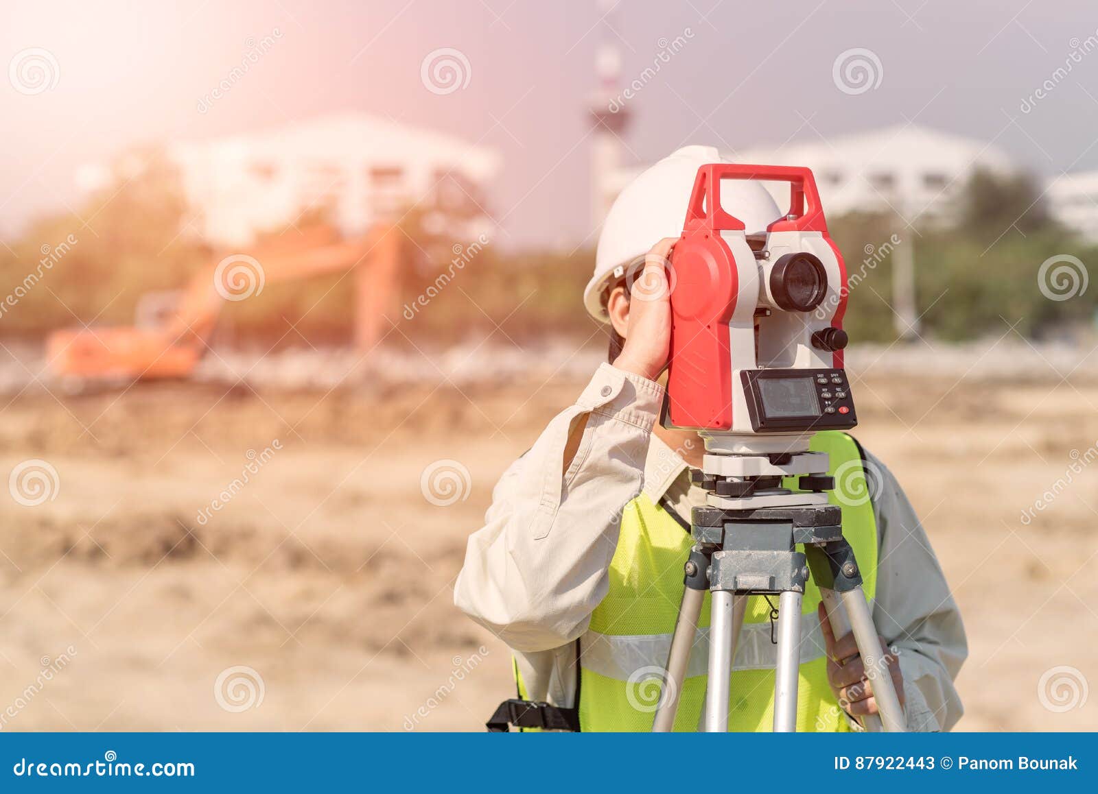 Construction Engineer Checking Construction Site Stock Image - Image of ...