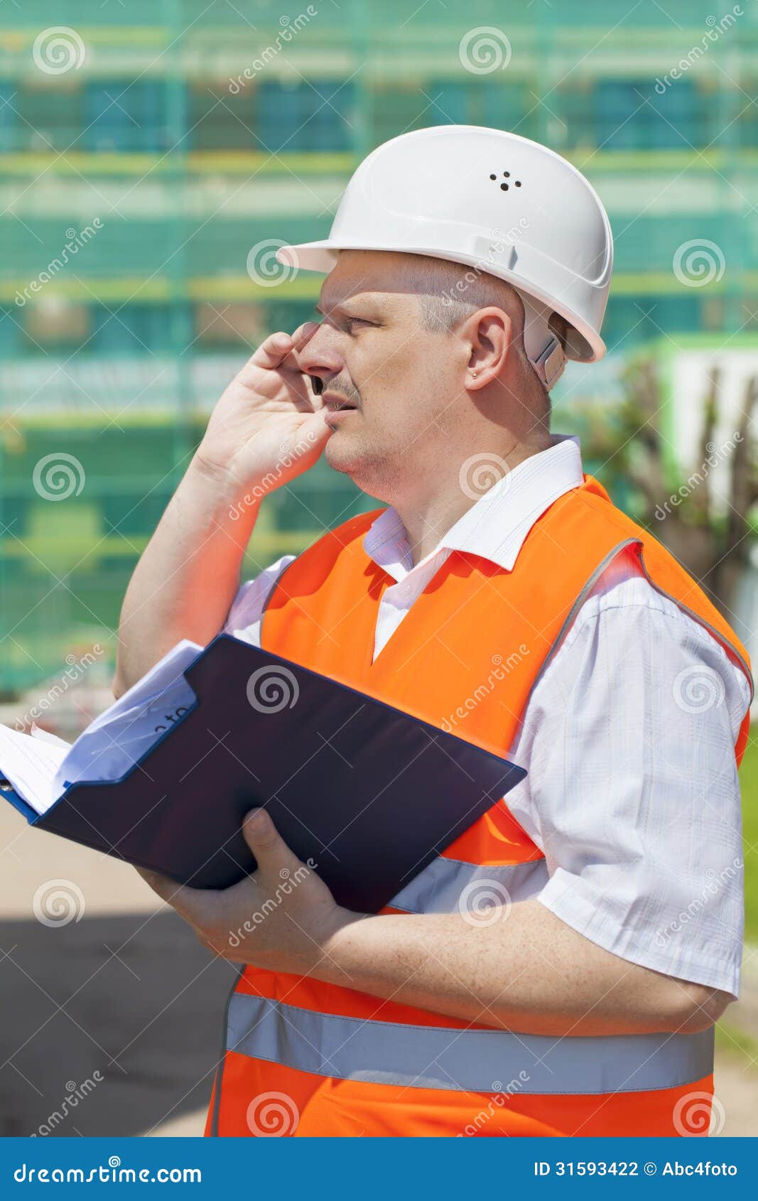 Construction Engineer with Folder Stock Photo - Image of control ...