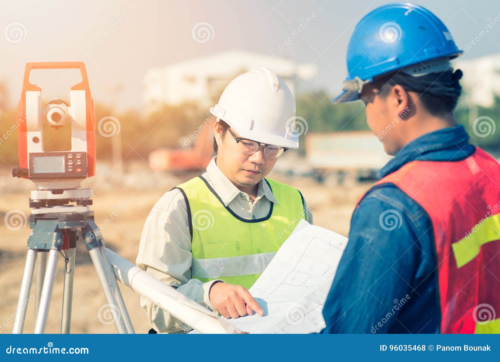 Construction Engineer with Foreman Worker Checking Construction Stock ...