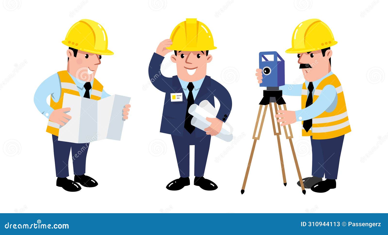 Construction Engineer Geodesist and Architect Stock Vector ...