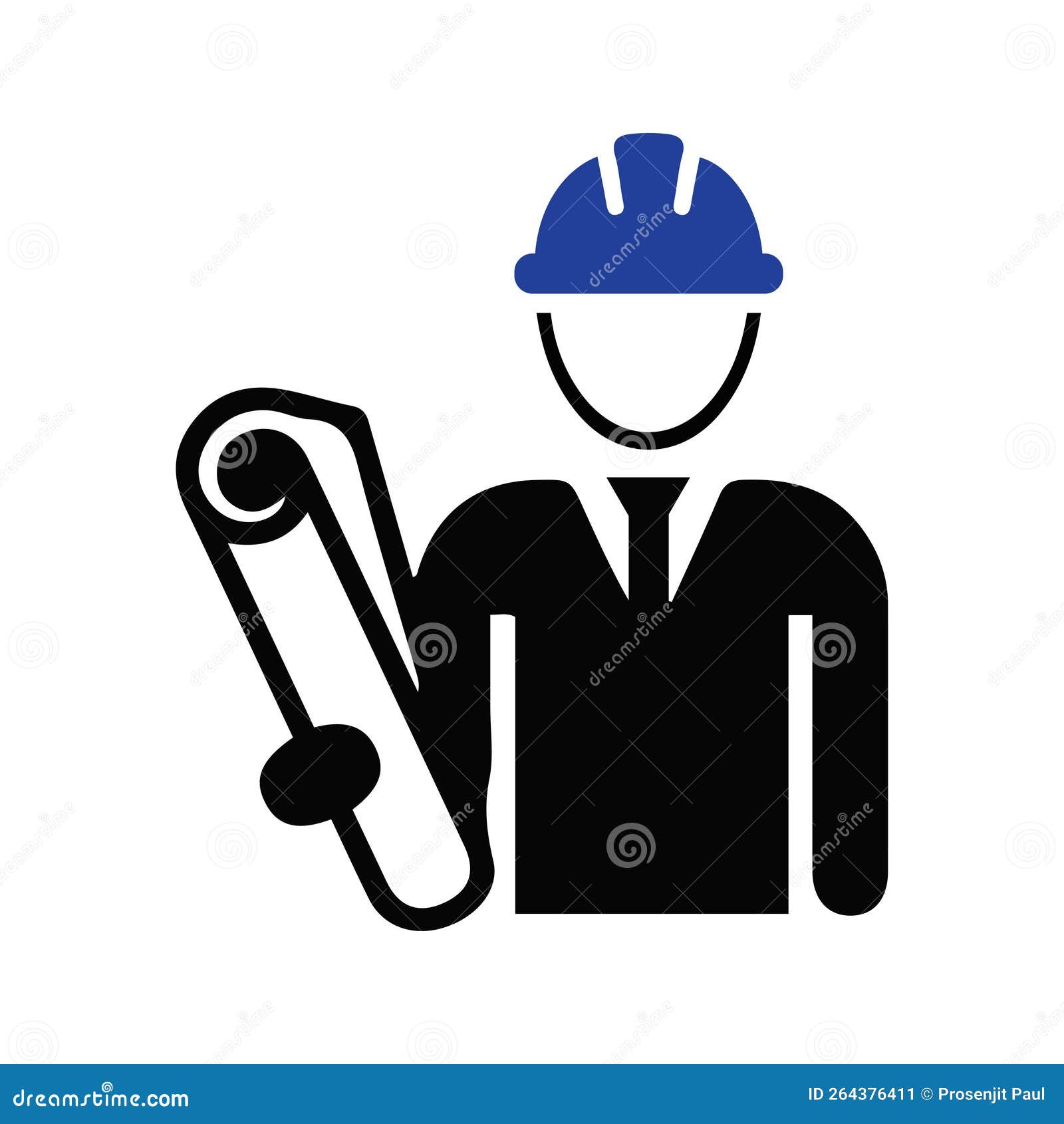 Construction engineer icon stock vector. Illustration of project ...