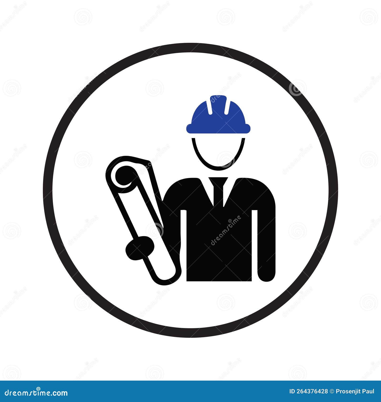 Construction engineer icon stock vector. Illustration of management ...